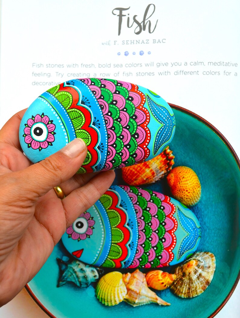 Fish Stone From the Book: art on the Rocks by F.sehnaz Bac - Etsy