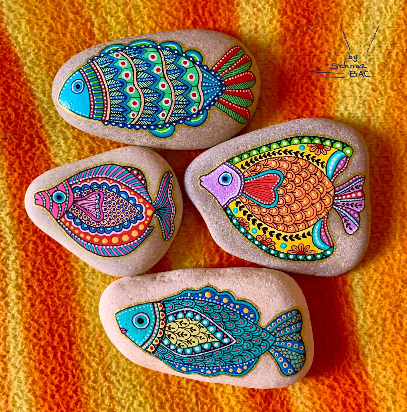 Fish Stone - One of a Kind, Hand Painted - I Sassi Dell'adriatico ...