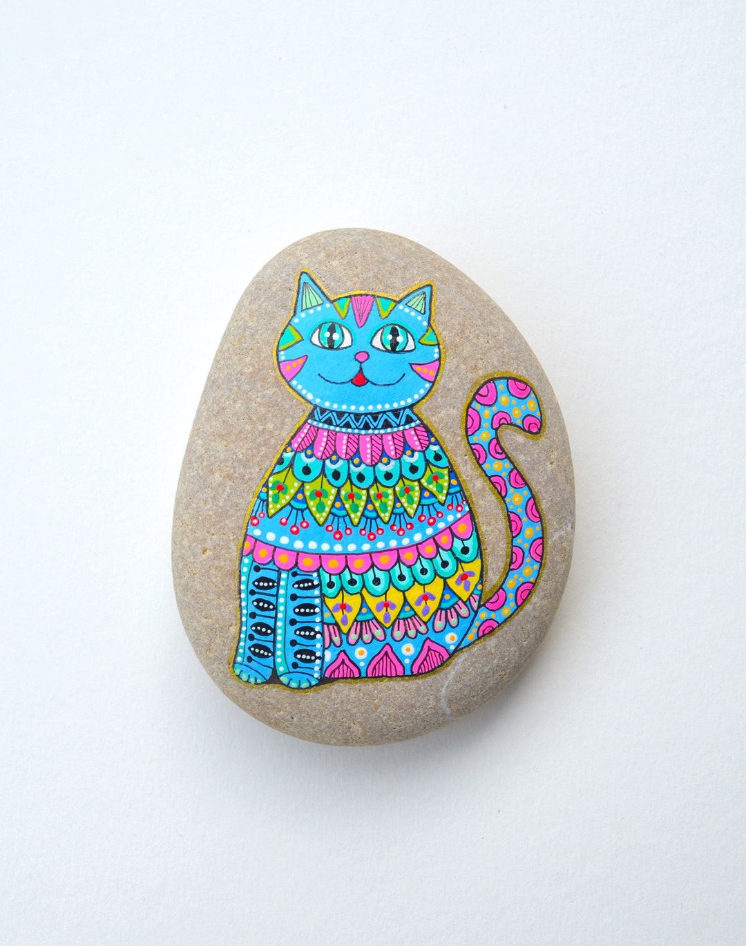 Cat Stone - Hand Painted - I Sassi Dell'adriatico (adriatic Sea Stone ...