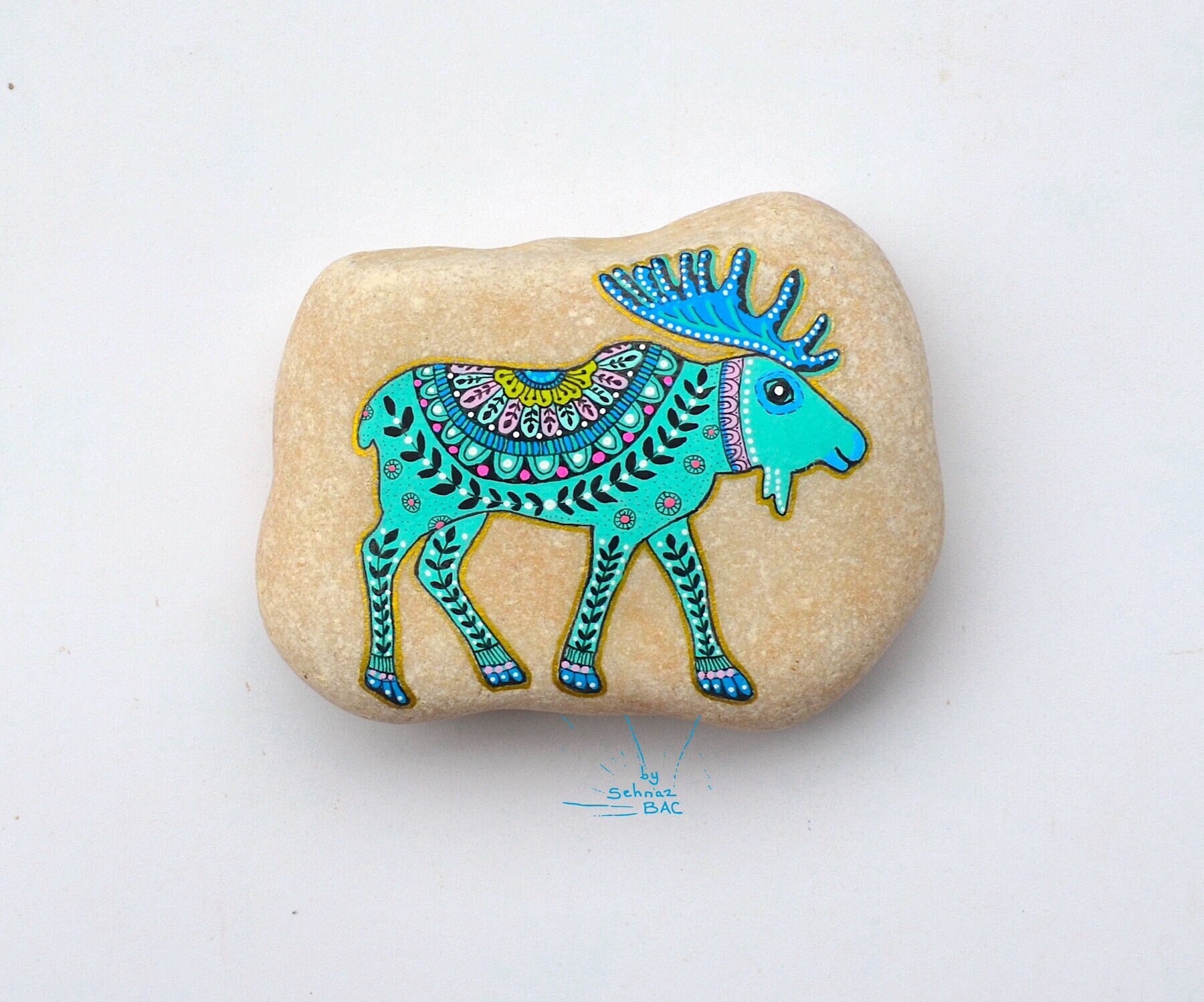 Moose Stone Hand Painted I Sassi Dell'adriatico adriatic Sea Stone - Etsy