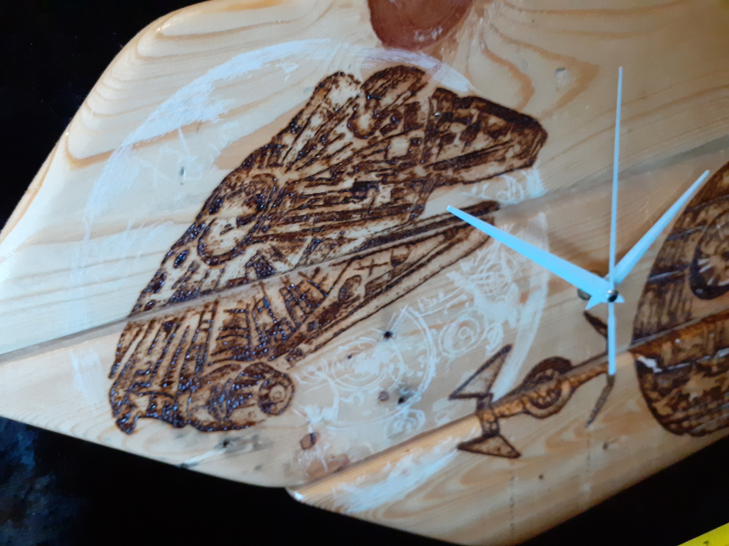 Handmade Wood clock with stunning sci fi theme pyrography | Etsy