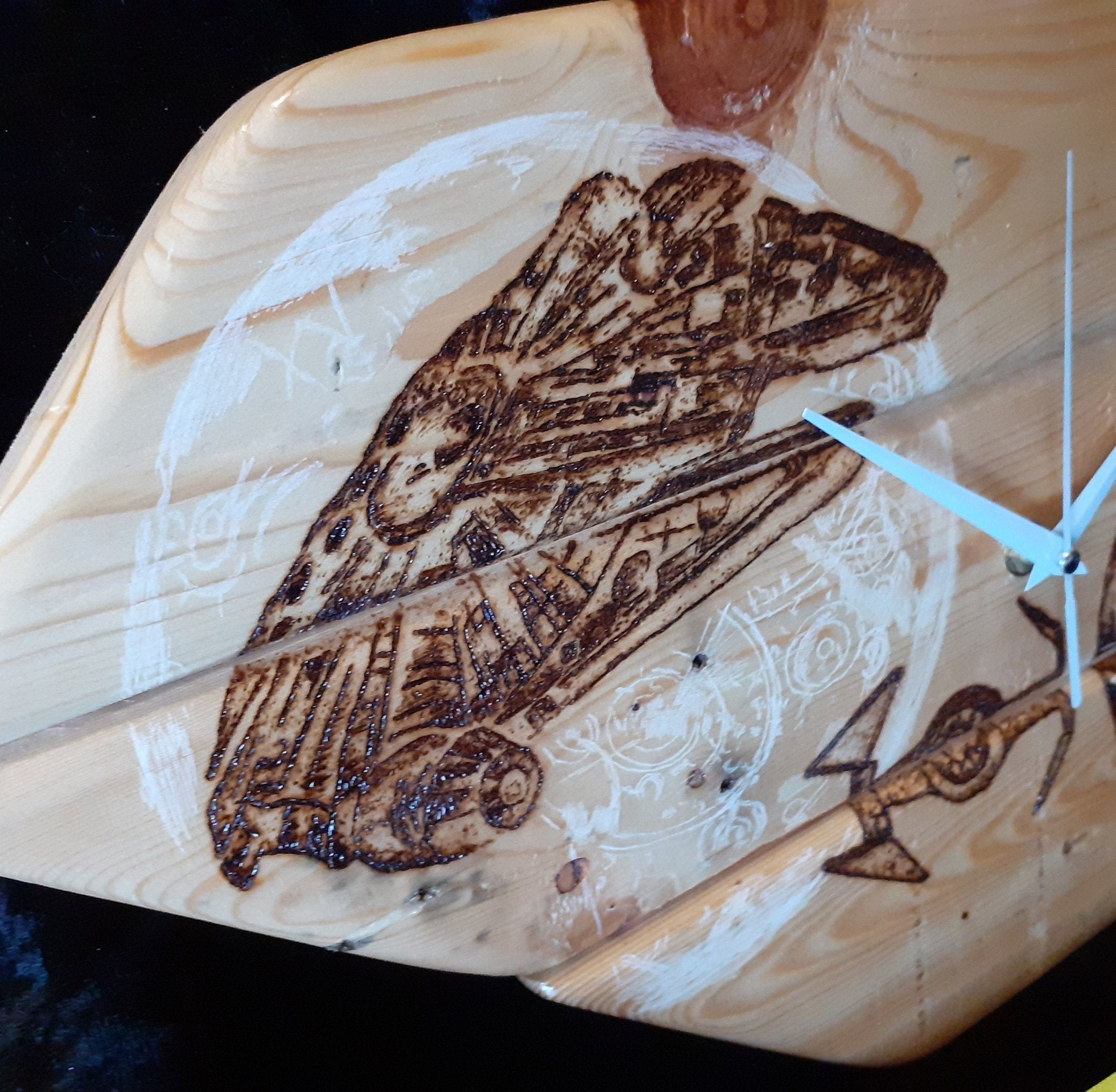Handmade Wood Clock With Stunning Sci Fi Theme Pyrography Artwork,sci ...