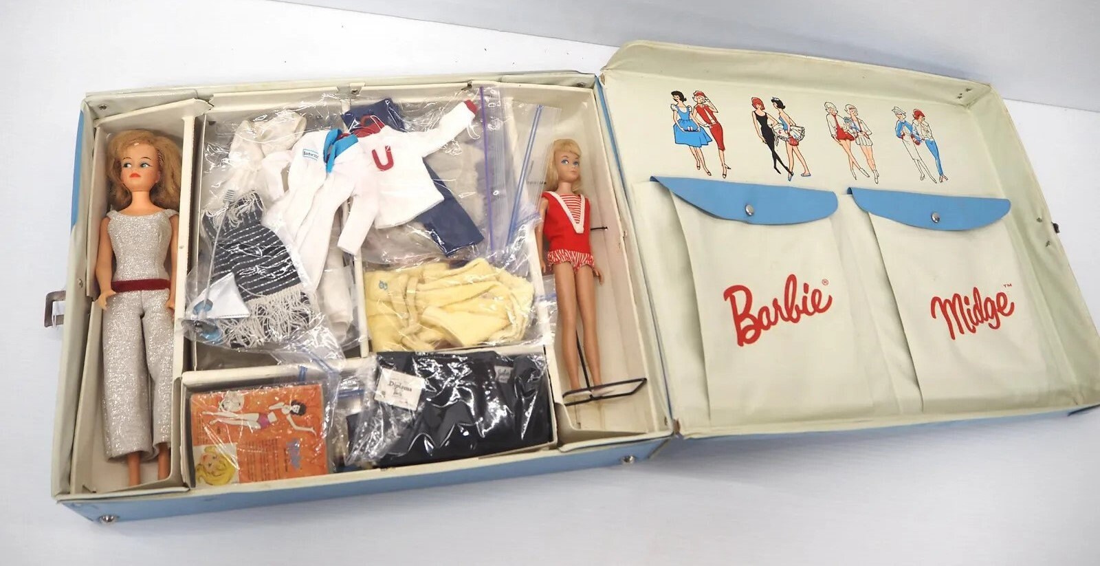 Barbie & Midge With 1963 Carry Case With Cloths - Etsy