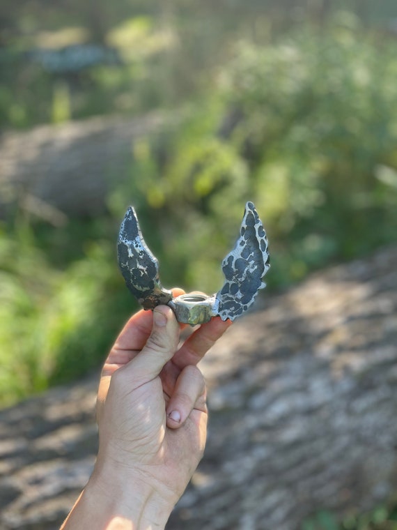 Angel Wing Nut Forged Metal Sculpture - Etsy