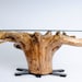 Tree Stump Glass Coffee Table With Metal Base - Etsy