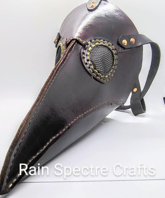 Leather Plague Doctor Mask stitched - Etsy