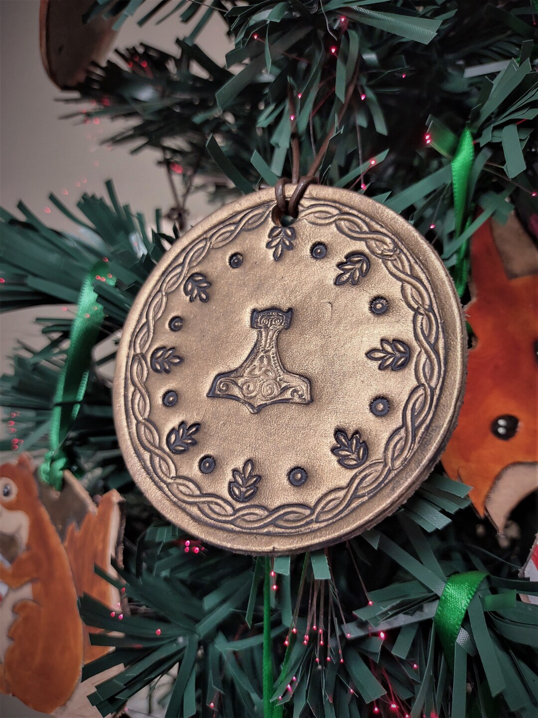Leather Thor's Hammer Mjolnir Christmas Ornament - Etsy