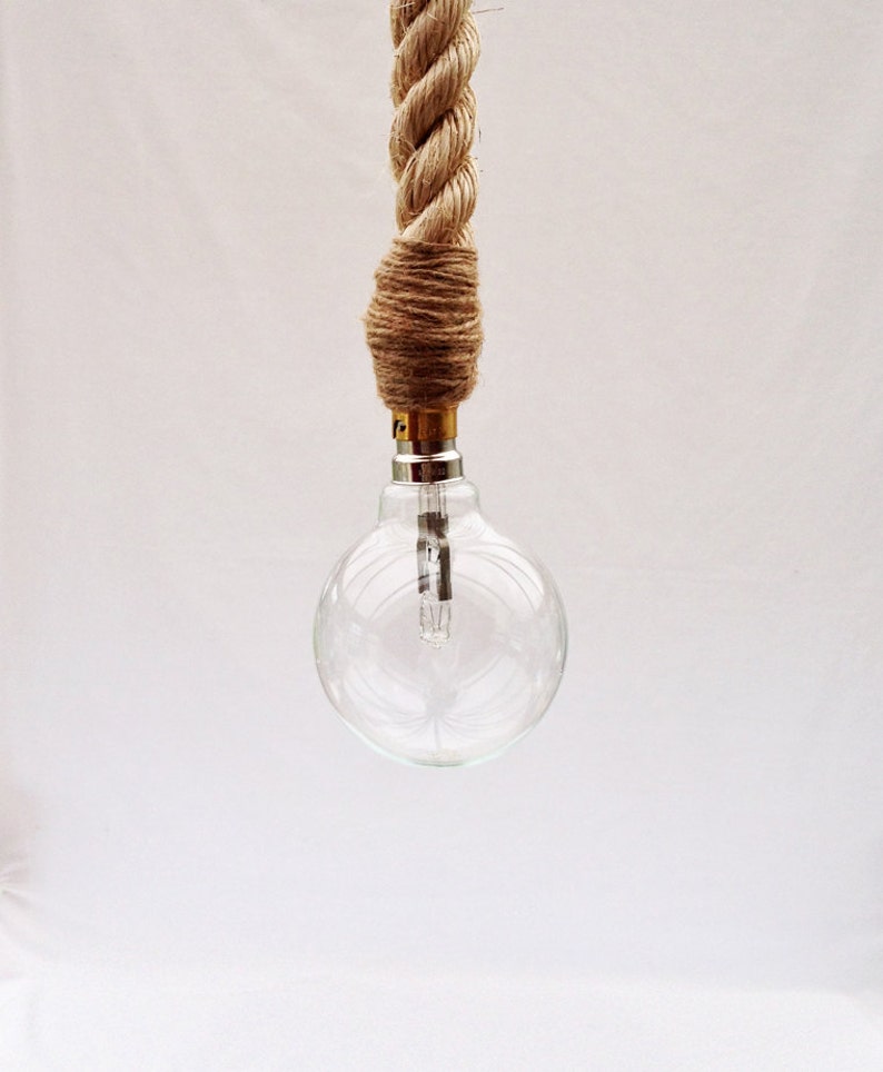 Decorative Nautical Sisal Rope / Eco Glass Globe Lamp / - Etsy
