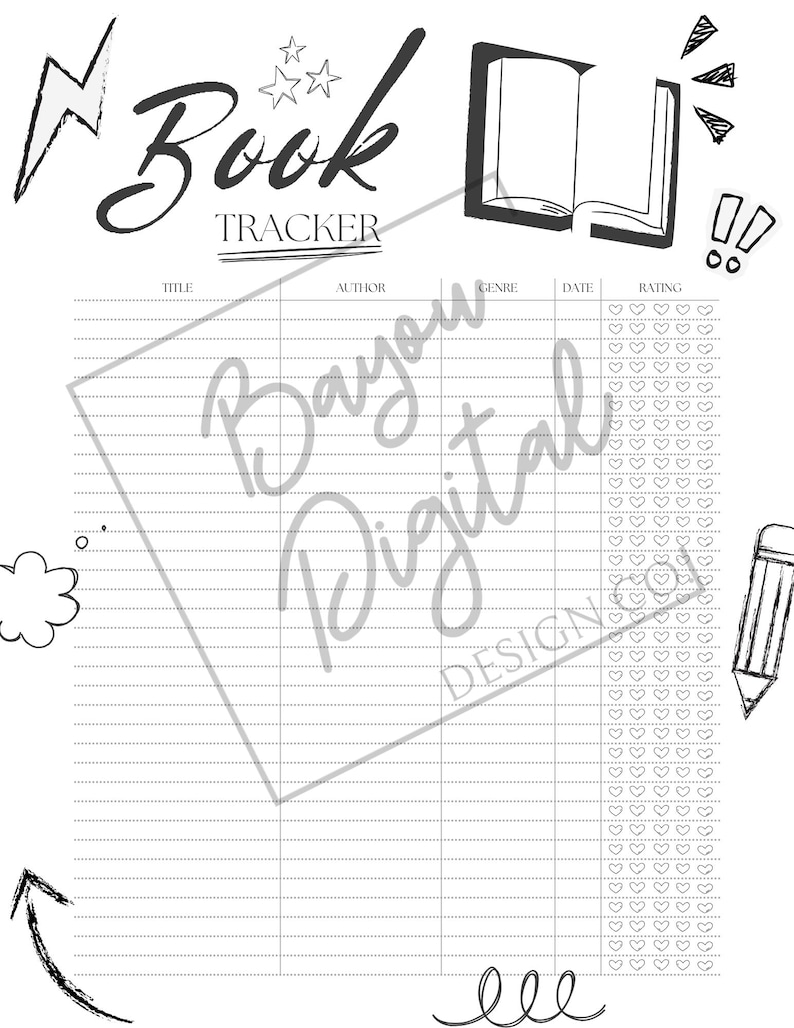 Reading Log Printable, Reading Tracker, Book Tracker, Digital Download ...