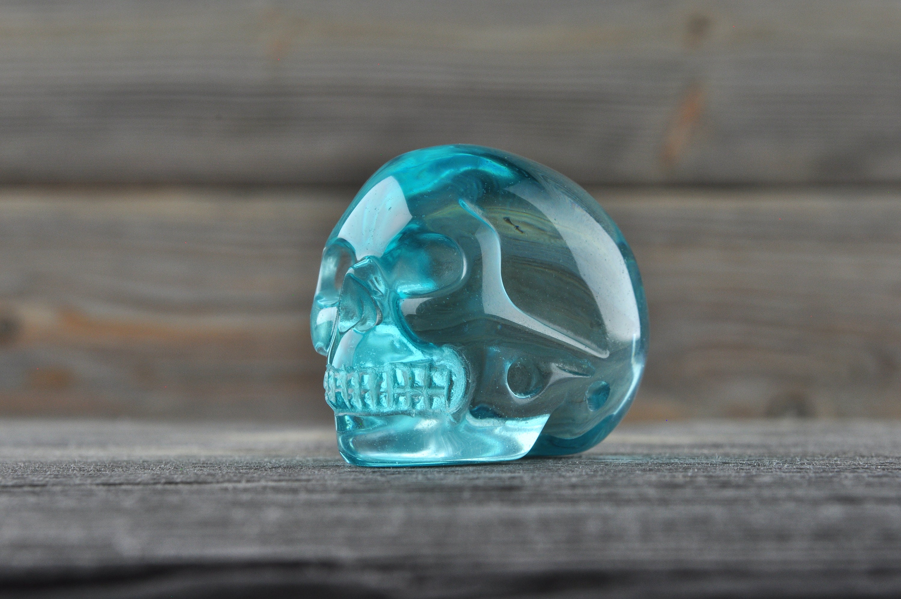Beautiful Blue Obsidian Skull, Mini