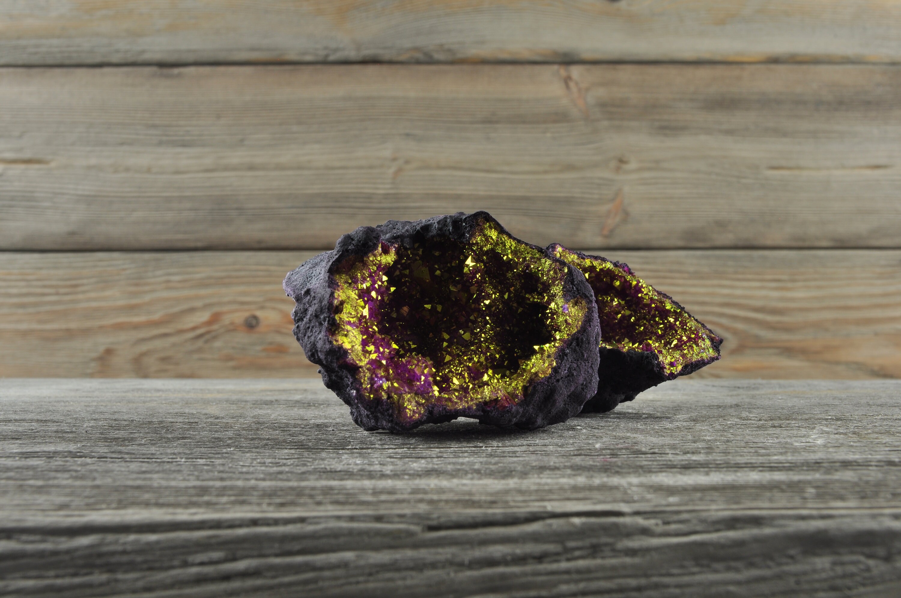 Pink and Gold Moroccan Druzy Geodes