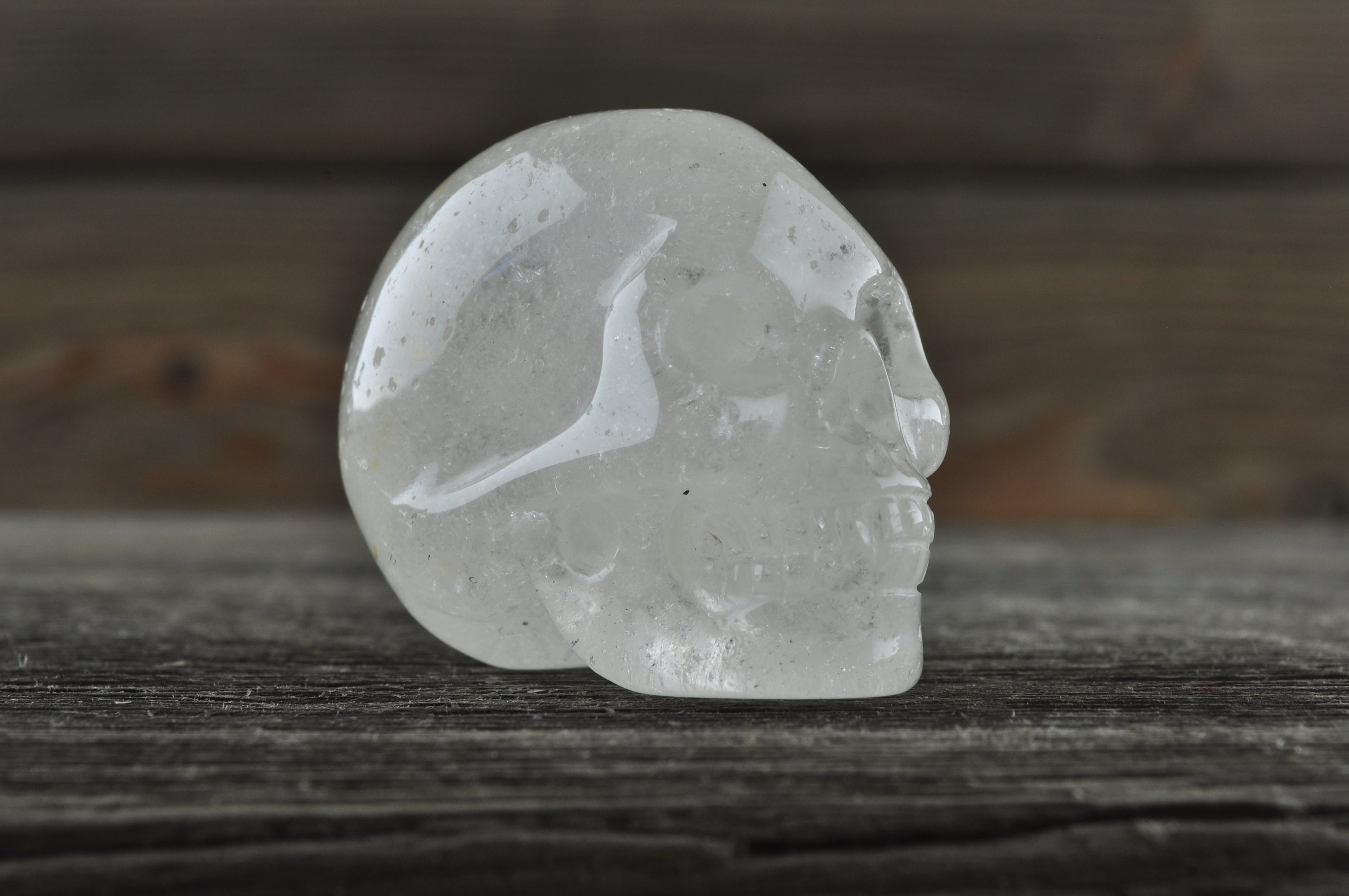 Natural Clear Quartz Crystal Skull, Mini