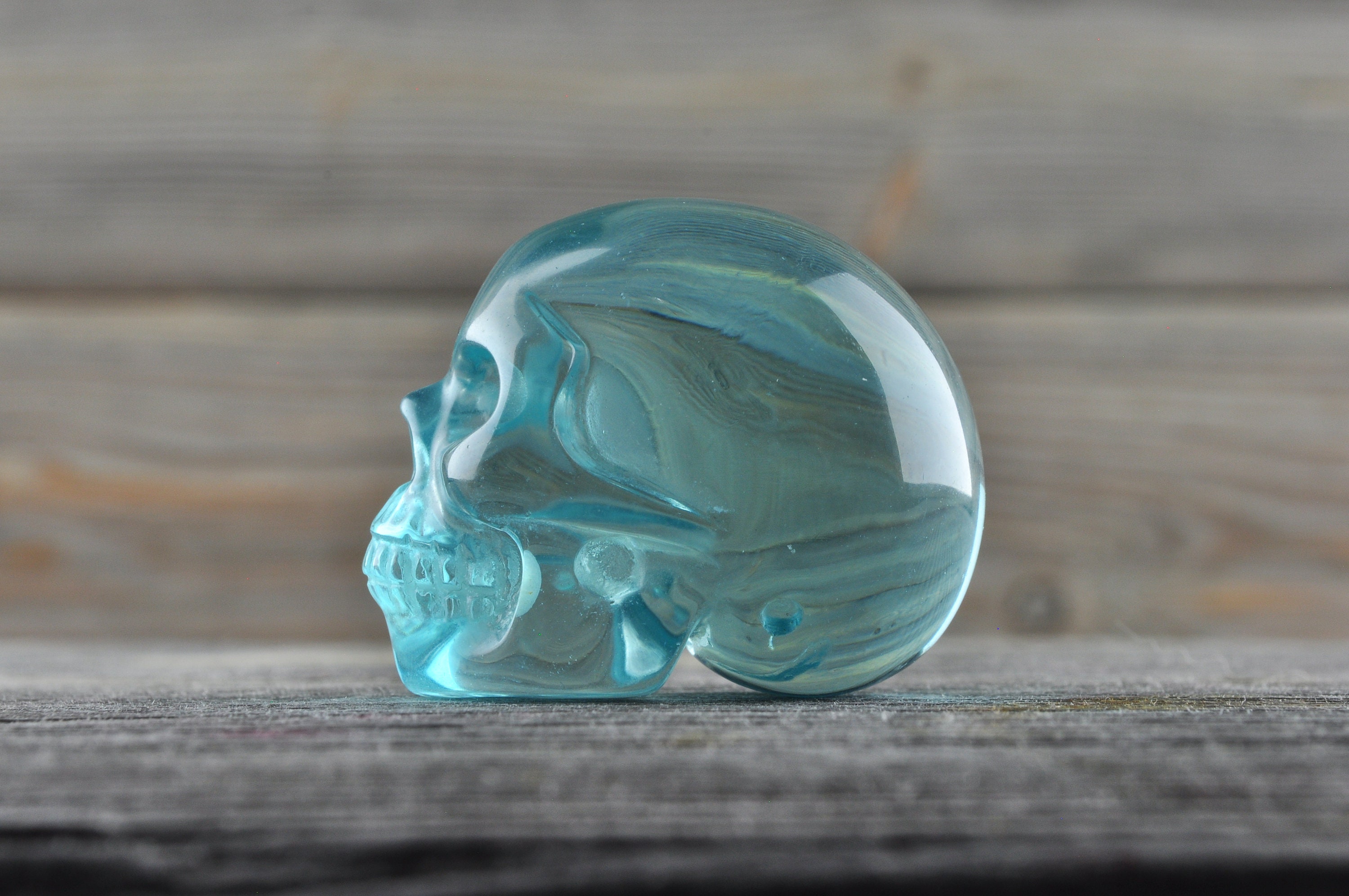 Beautiful Blue Obsidian Skull, Mini