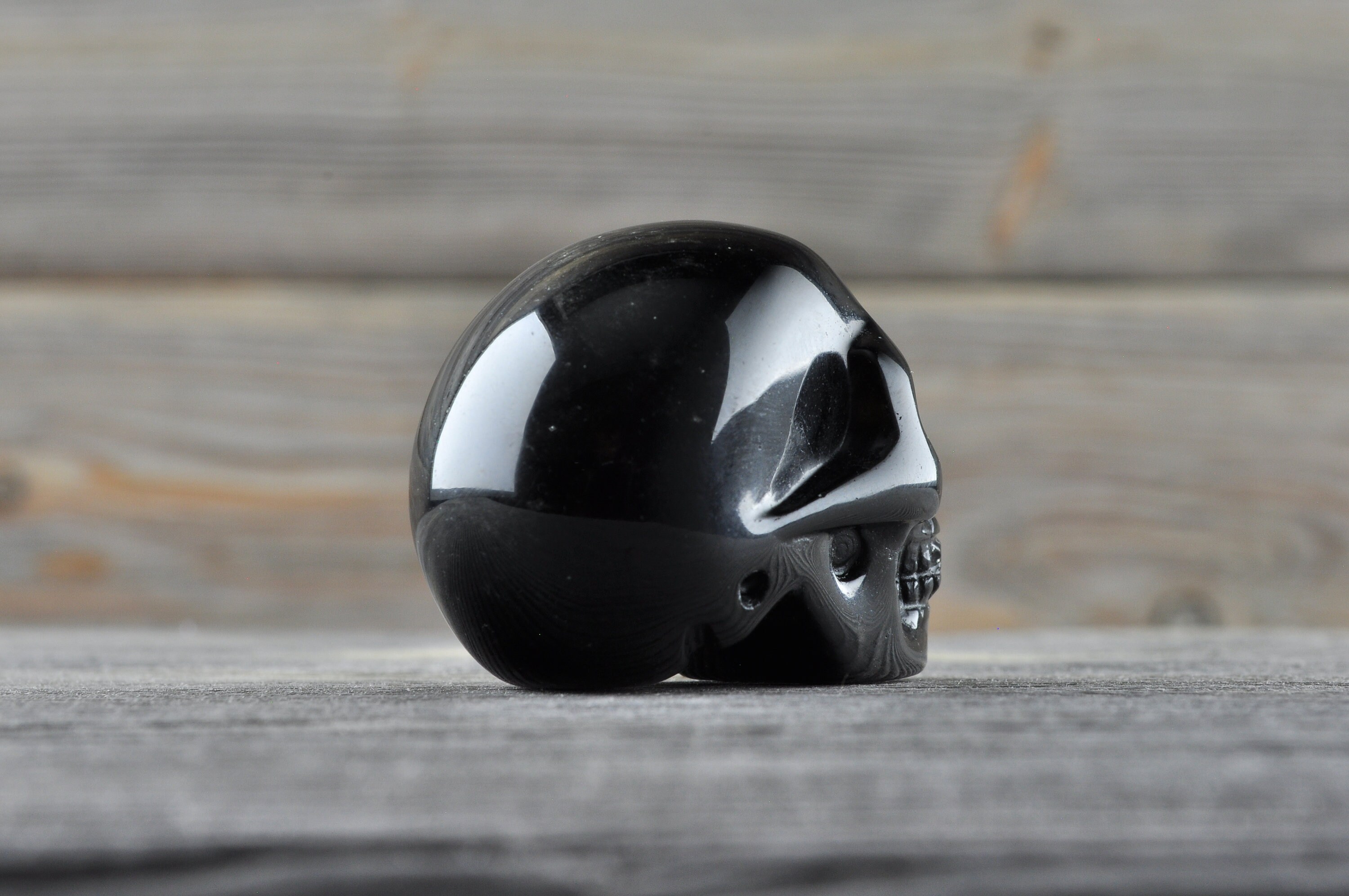 Natural Realistic Black Obsidian Crystal Skull, Mini!