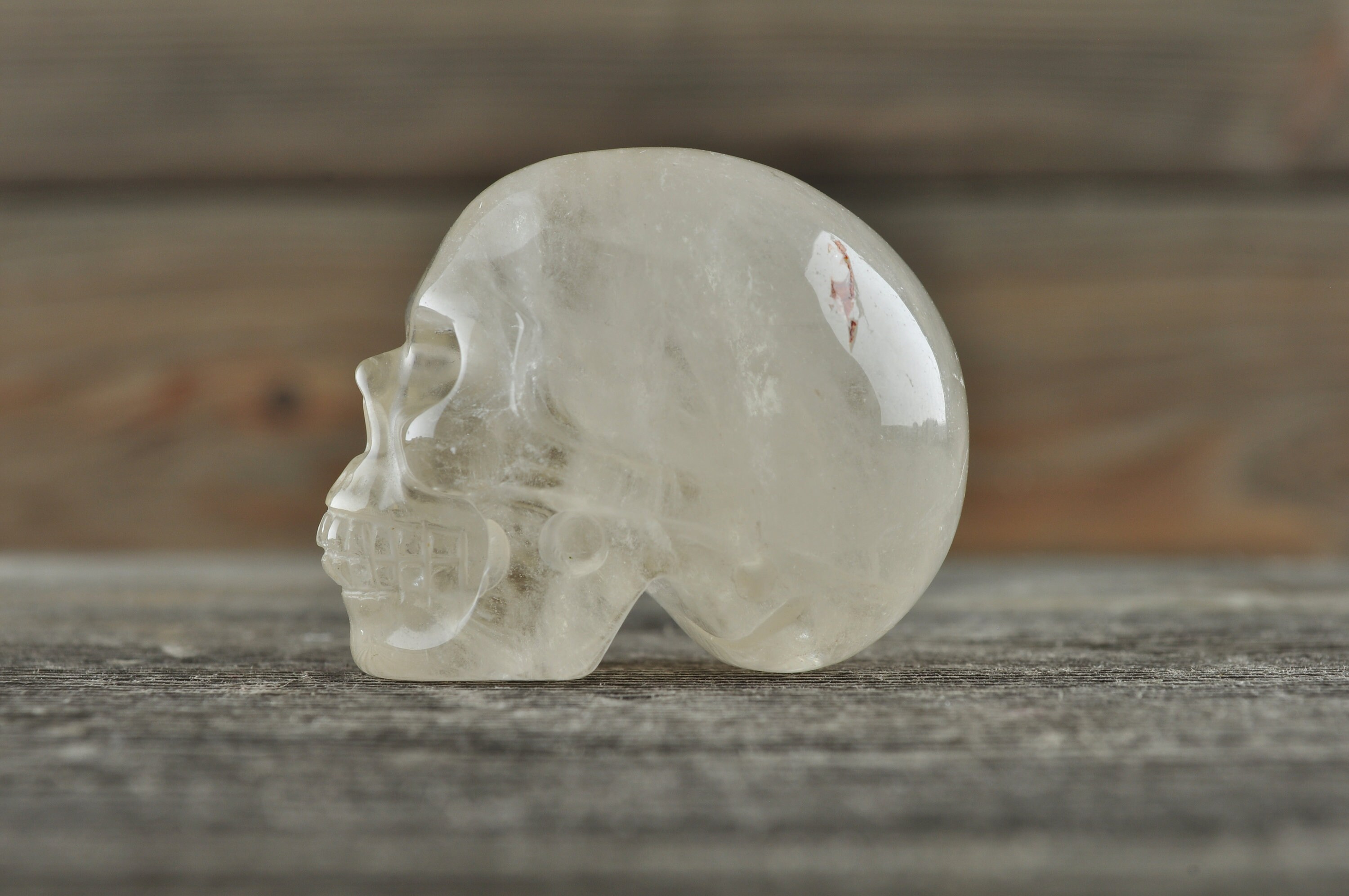 Natural Clear Quartz Crystal Skull, Mini