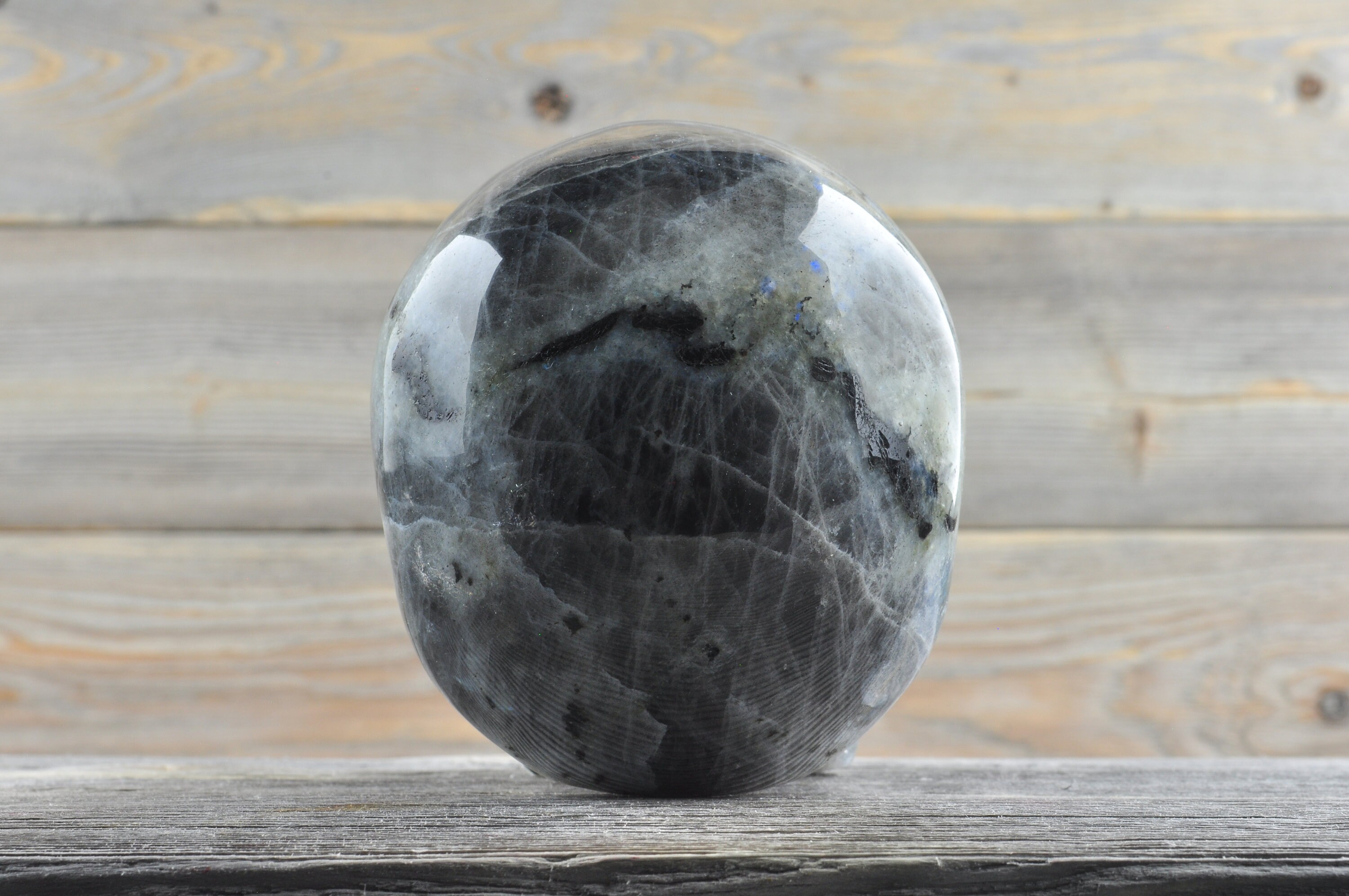 Natural Super Realistic Labradorite Crystal Skull, Large
