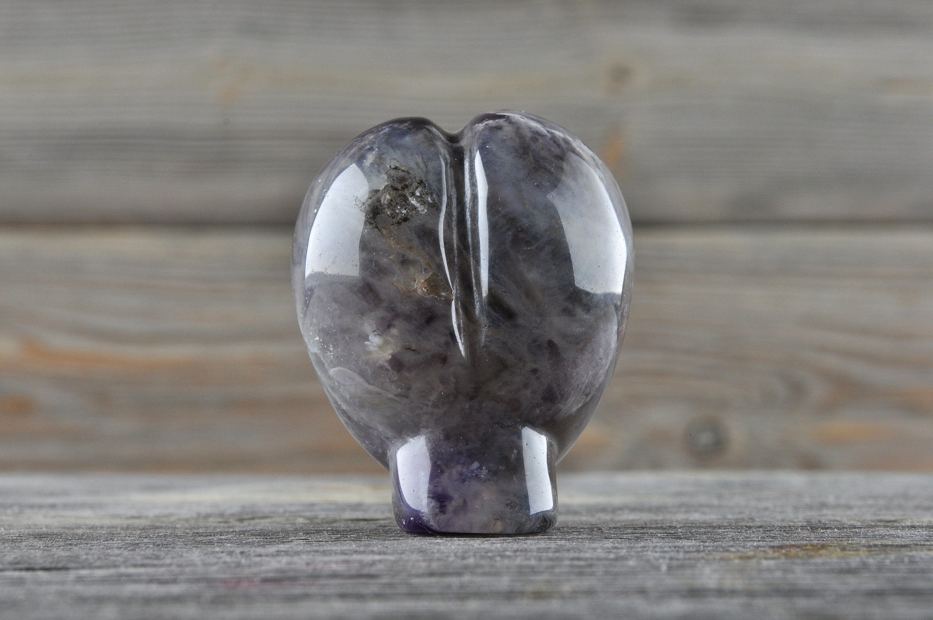 Natural Realistic Chevron Amethyst Alien Crystal Skull, Mini!