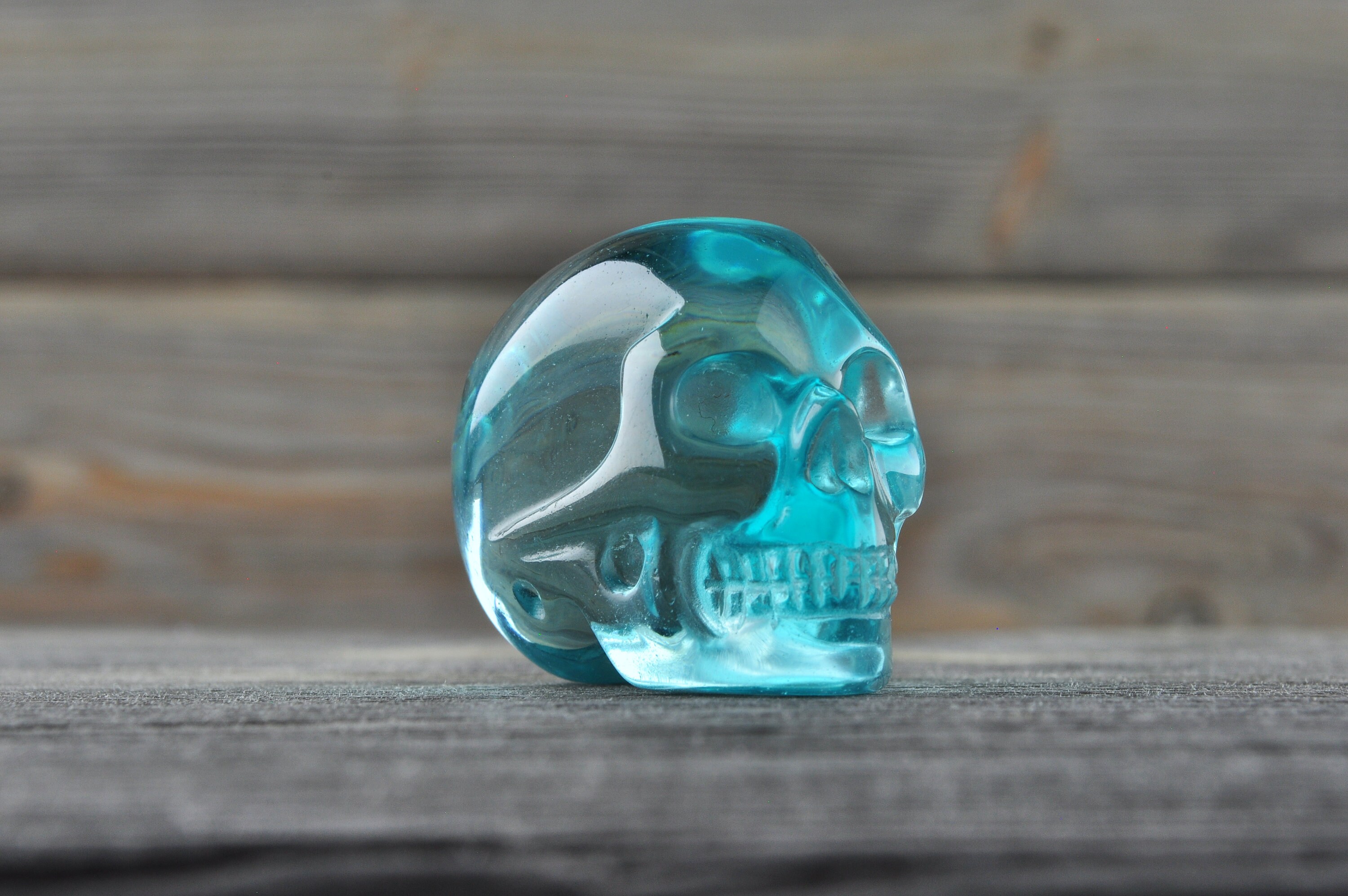 Beautiful Blue Obsidian Skull, Mini