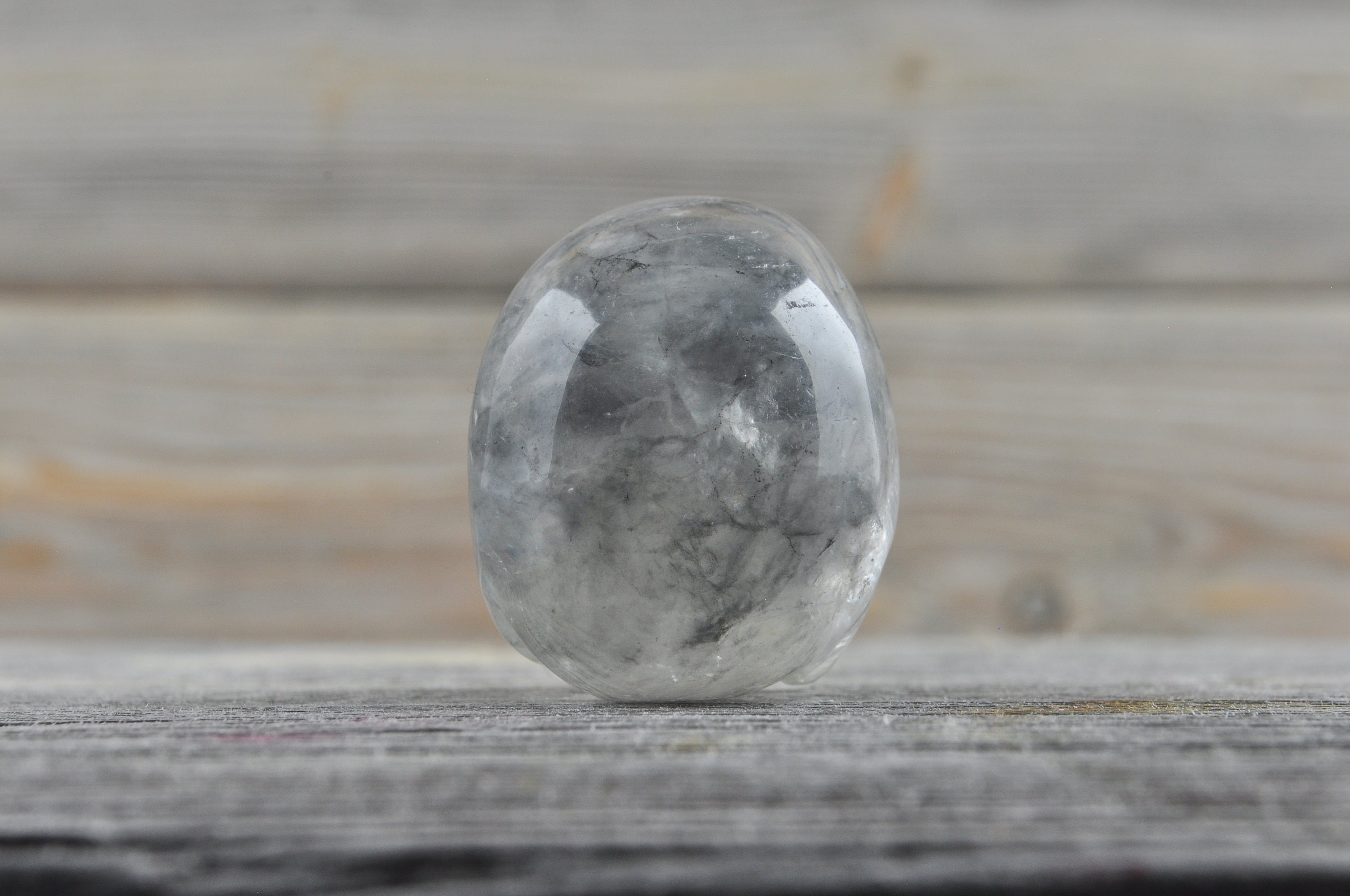 Natural Clear Grey Quartz Crystal Skull, Mini