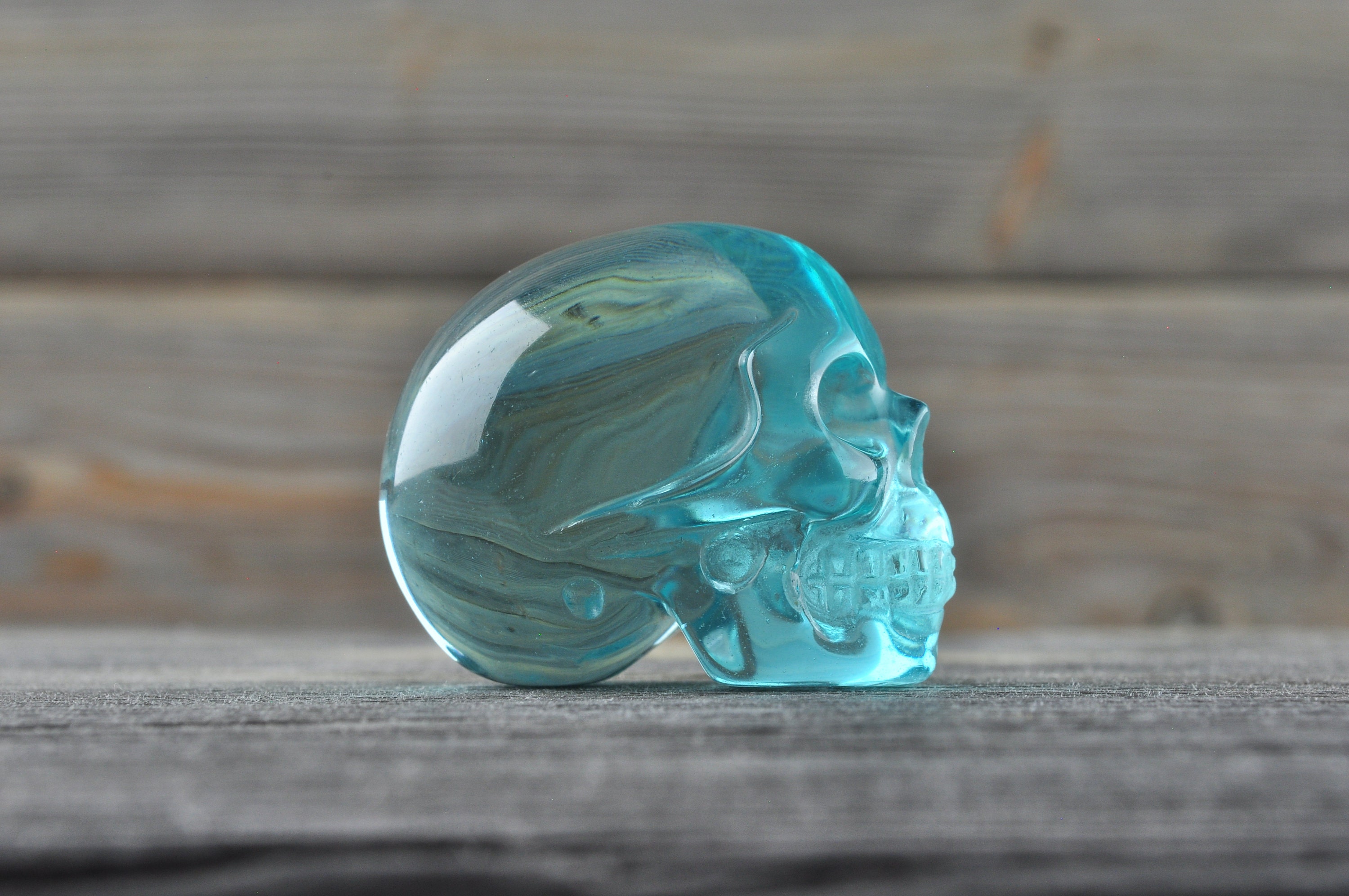 Beautiful Blue Obsidian Skull, Mini