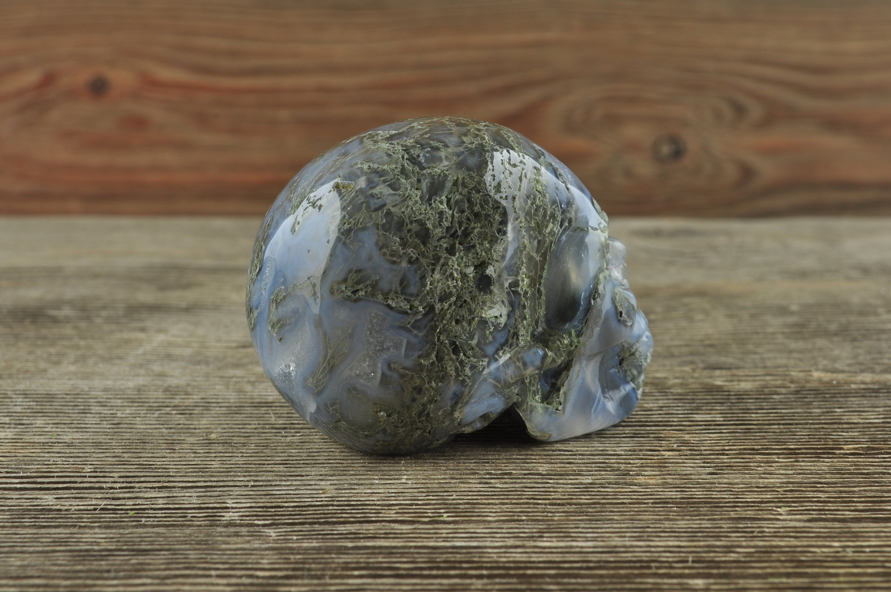 Moss Agate Crystal Skull, Mini! Halloween Decor, Skull Decor, Gothic ...