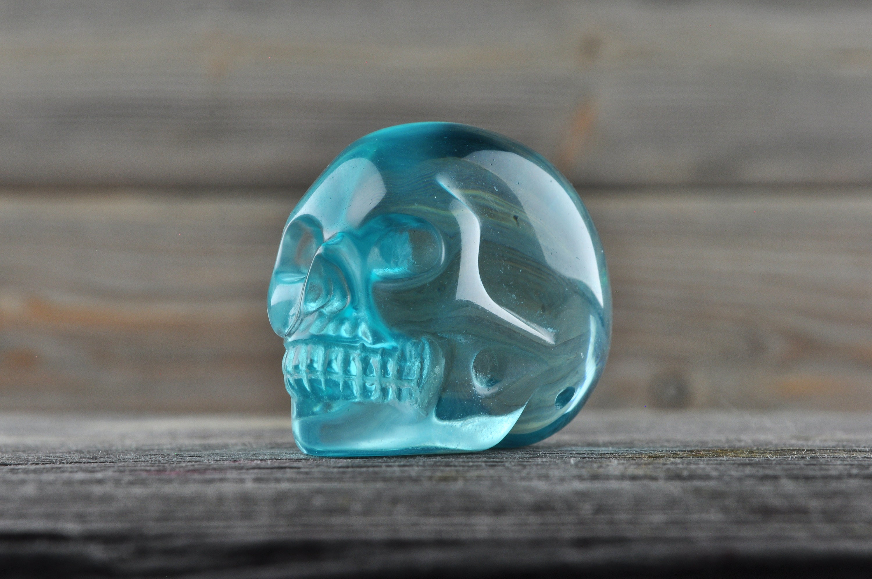 Beautiful Blue Obsidian Skull, Mini