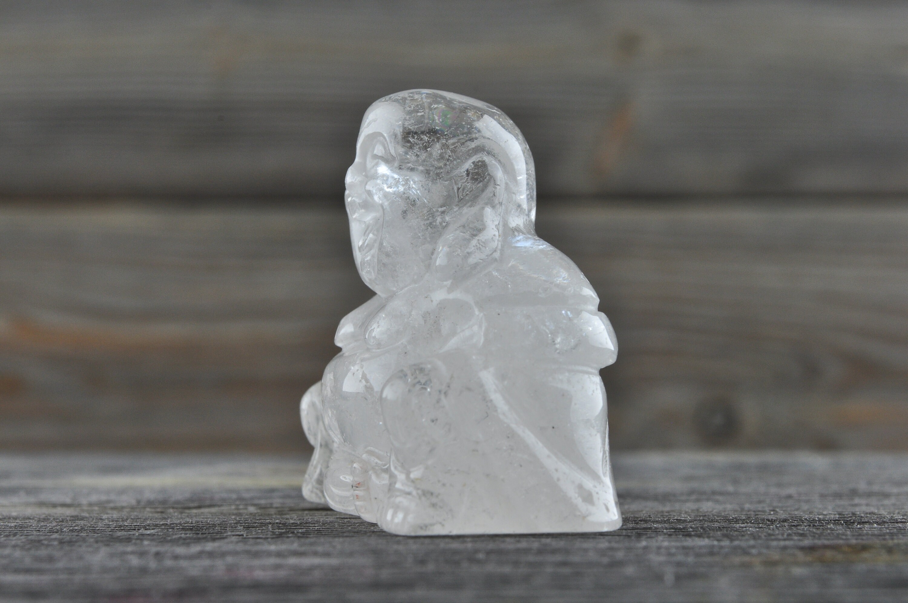Beautiful Clear Quartz Buddha Carving