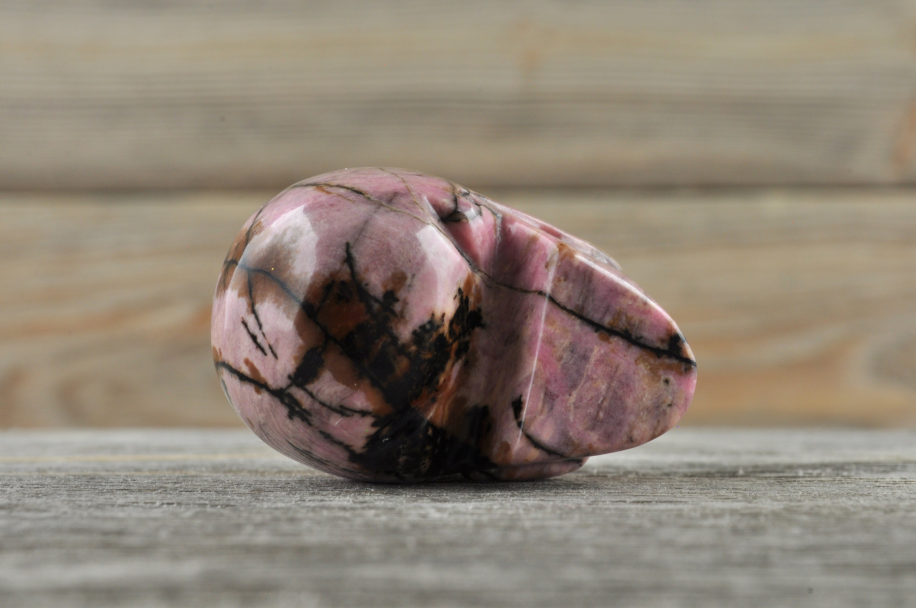 Natural Realistic Rhodonite Crystal Skull, Mini!
