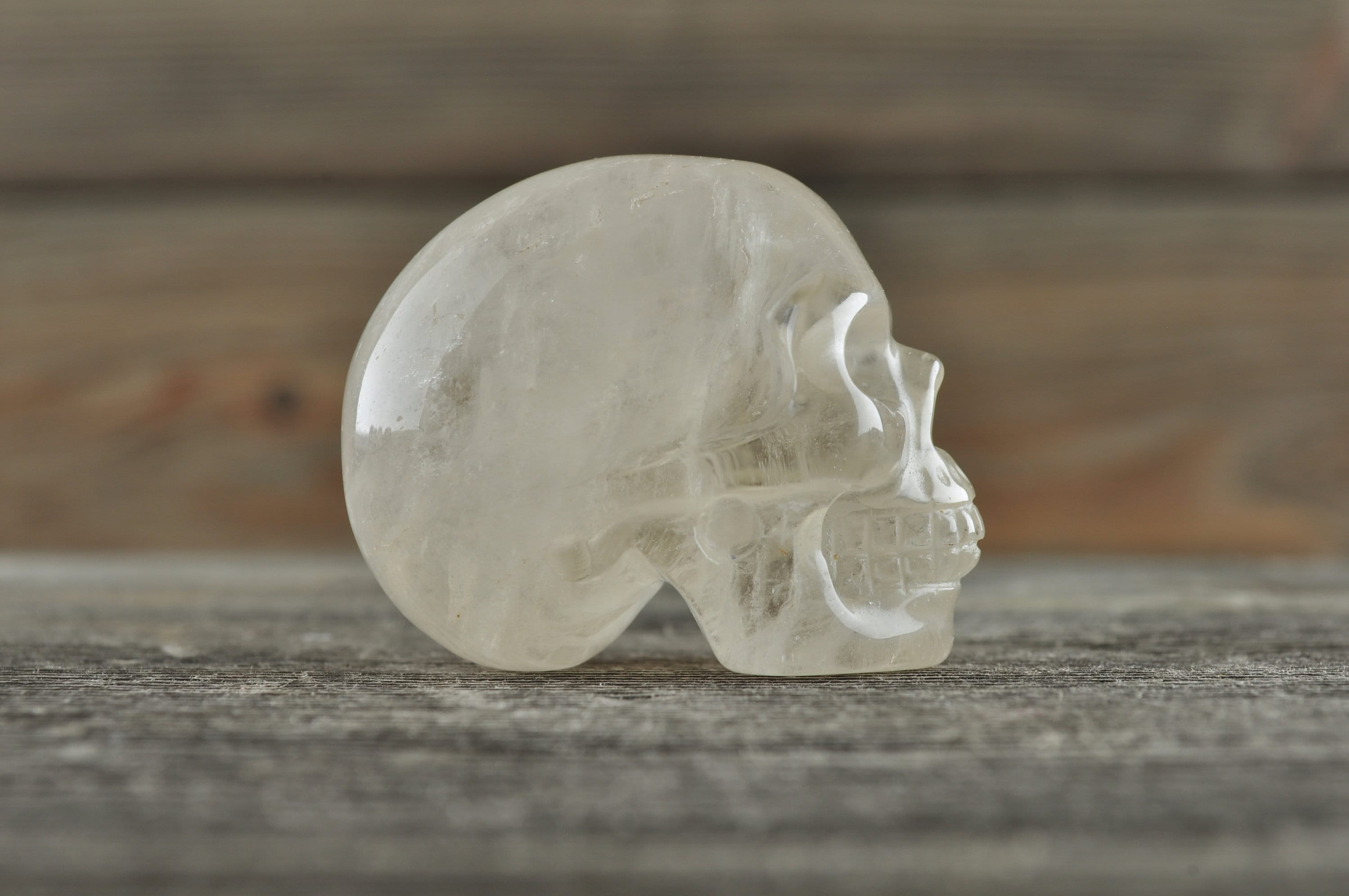 Natural Clear Quartz Crystal Skull, Mini