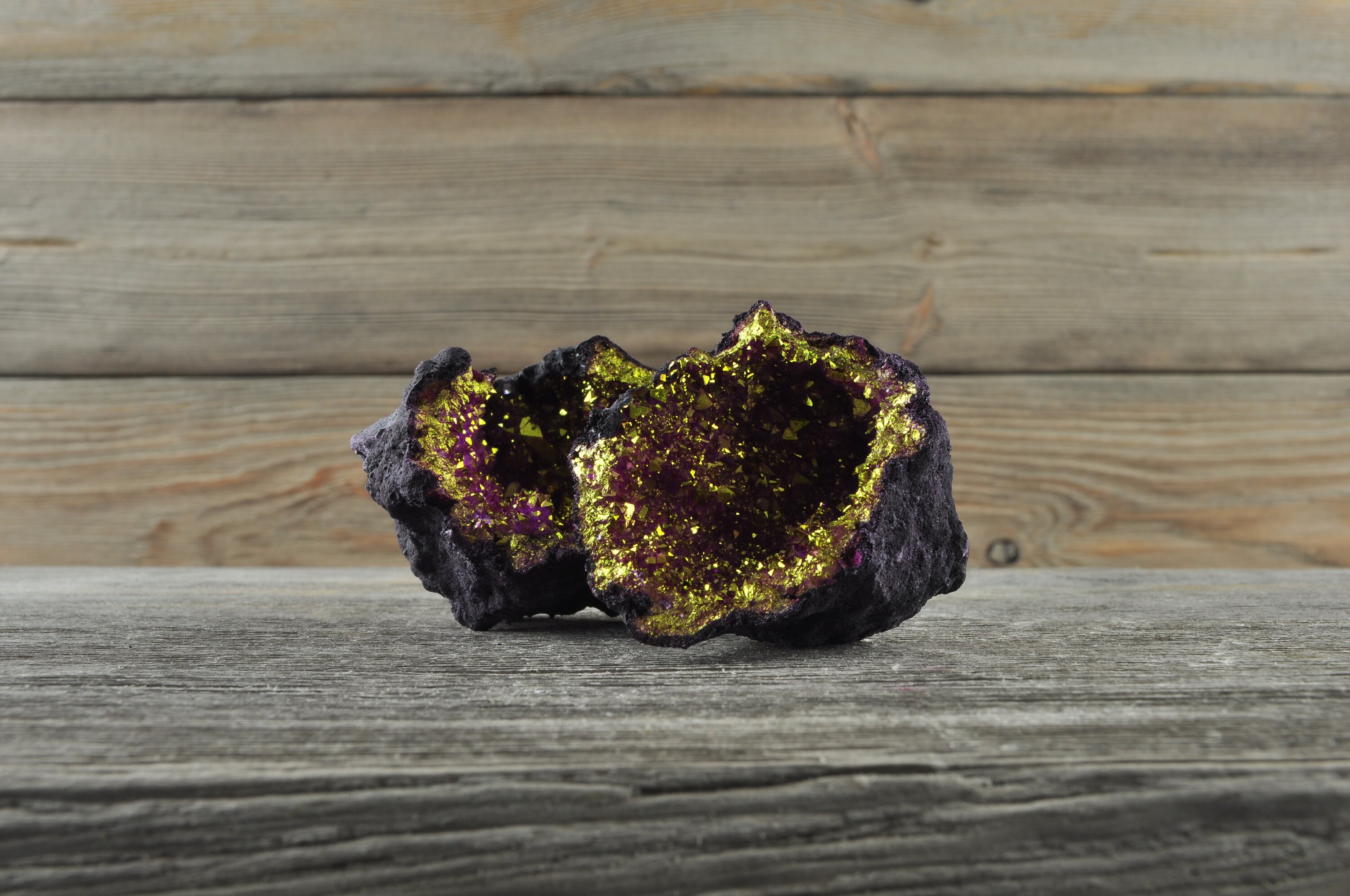 Pink and Gold Moroccan Druzy Geodes