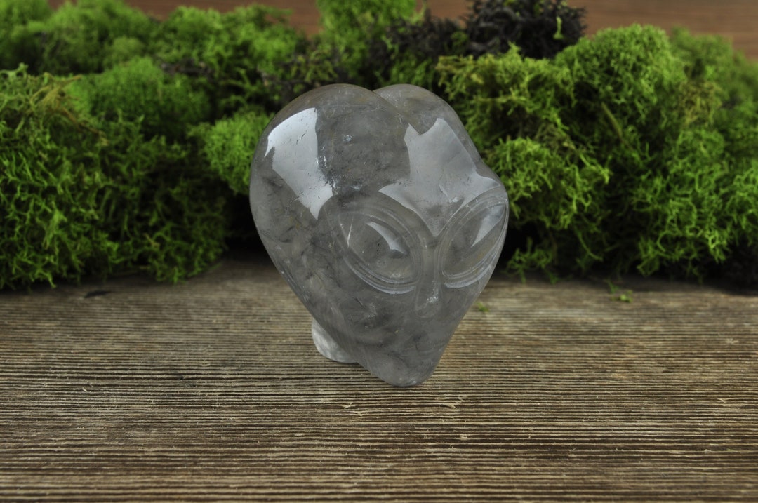 Natural Realistic Rare Grey Quartz Alien Crystal Skull, 2inch ...