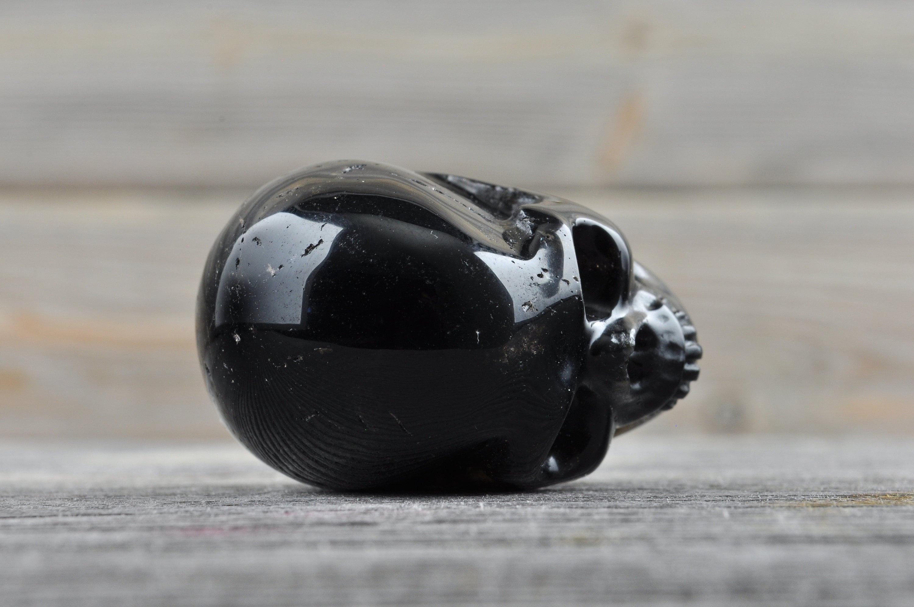 Natural Realistic Black Obsidian Crystal Skull, Mini!