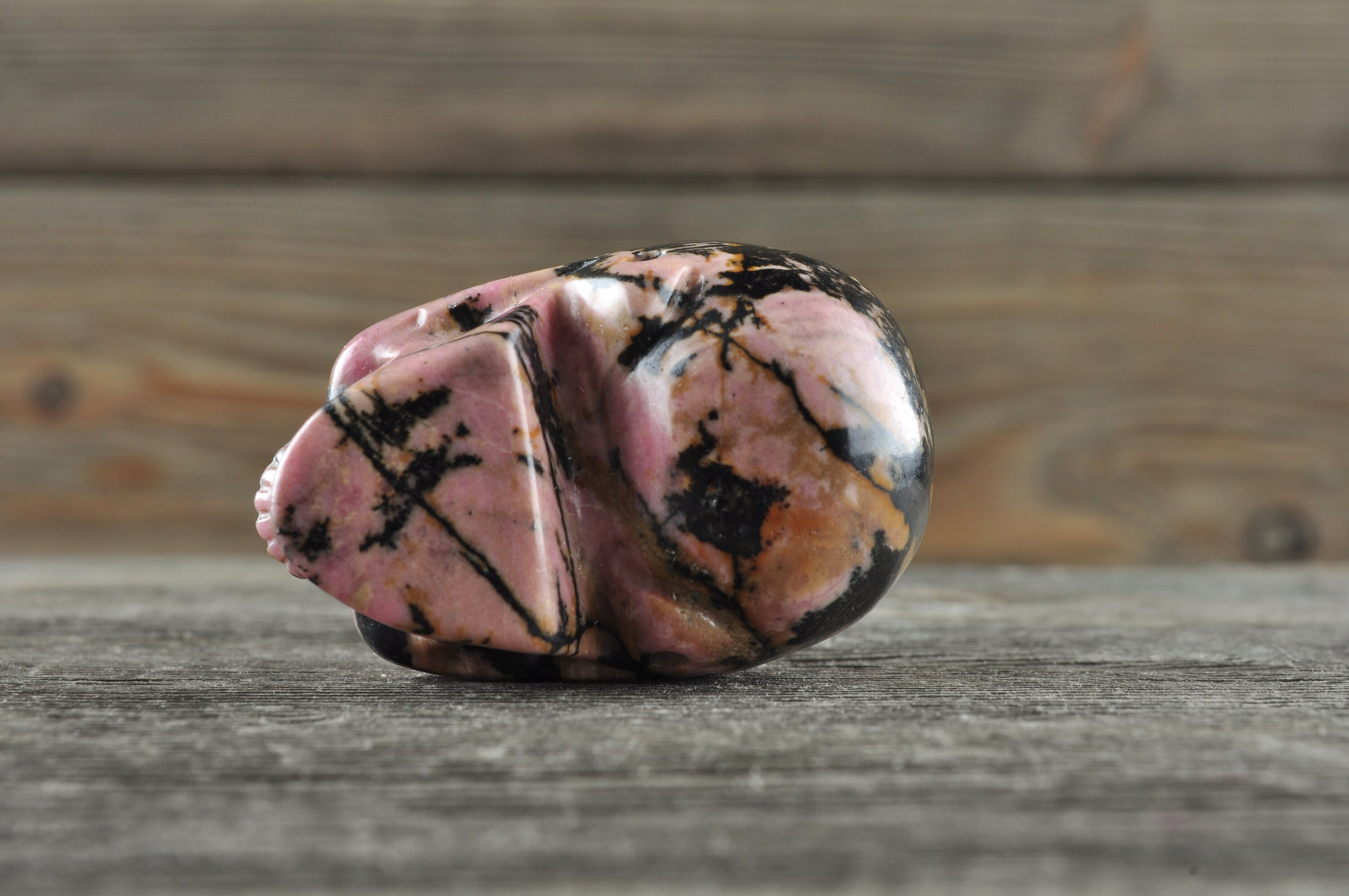 Natural Realistic Rhodonite Crystal Skull, Mini!