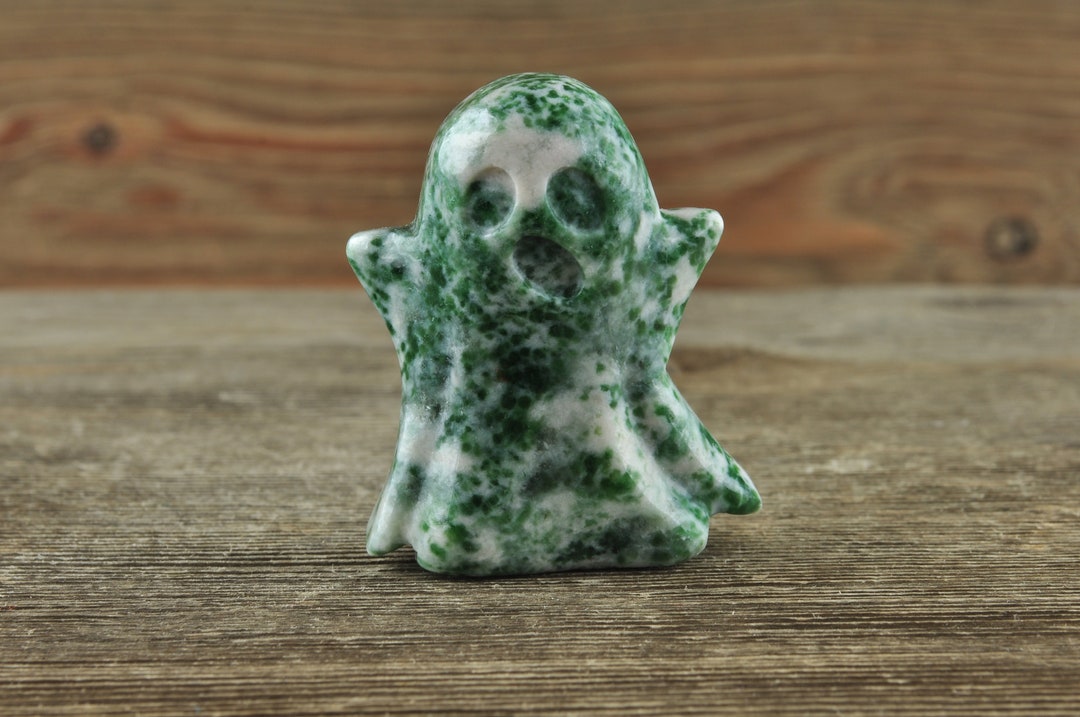 Spotted Green Jasper Crystal Ghosts, Ghost, Halloween Crystals, Crystal ...