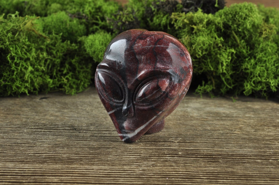 Natural Realistic Jasper Alien Crystal Skull, 2inch! Starbeing, Alien ...