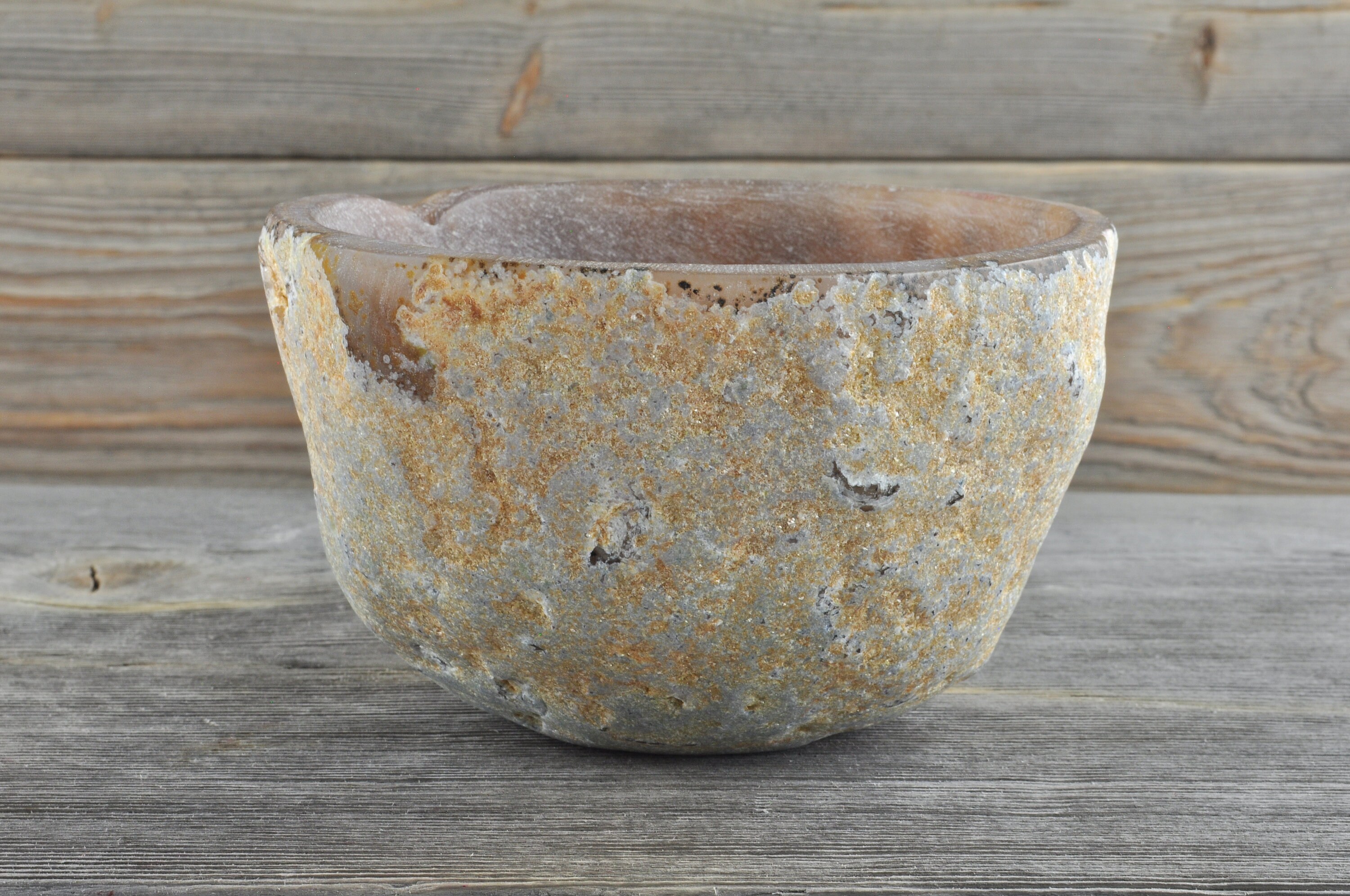 Beautiful Semi-Polished Agate Bowl!