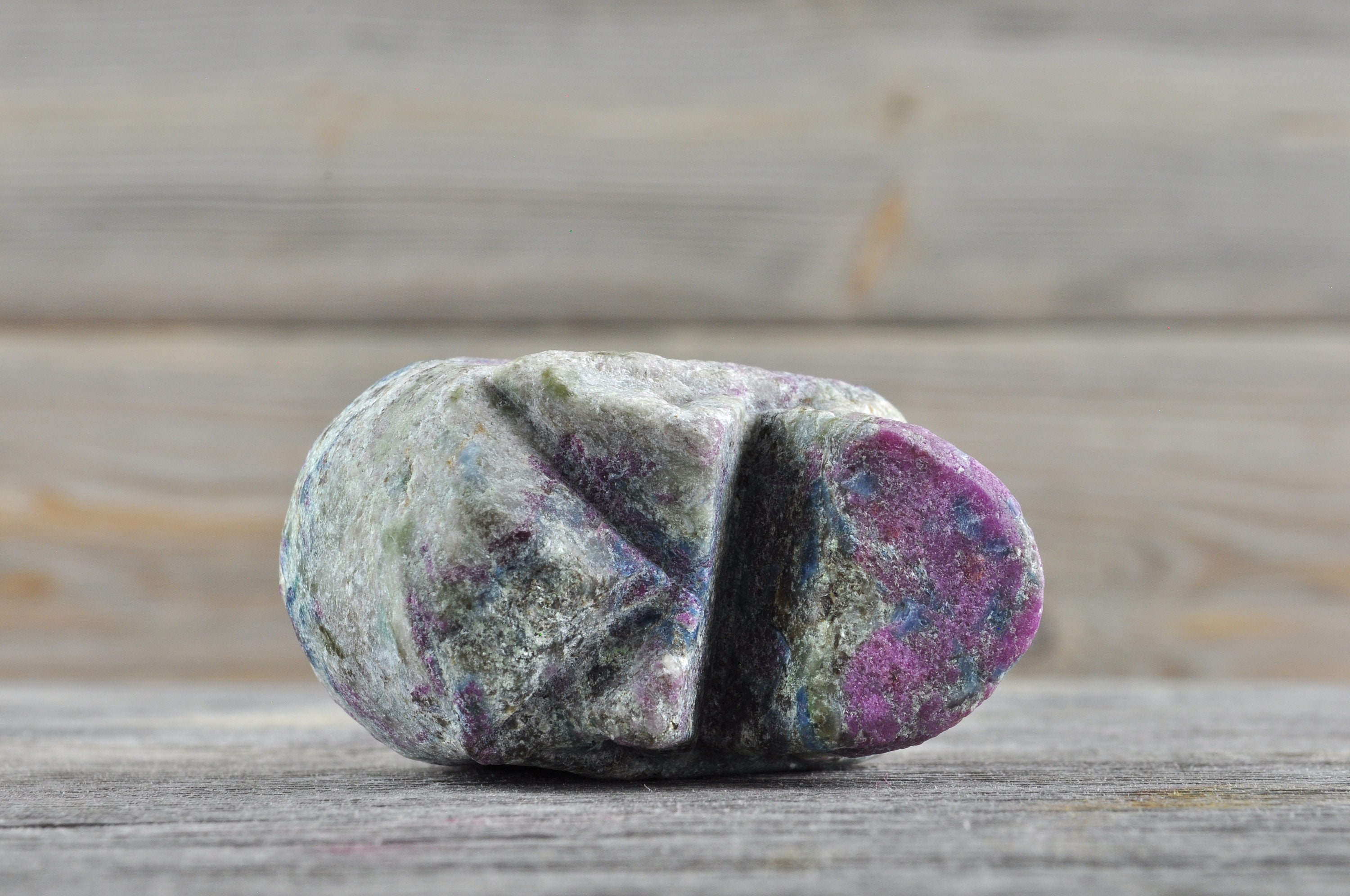 Natural Ruby and Kyanite In Zoisite Crystal Skull, Mini