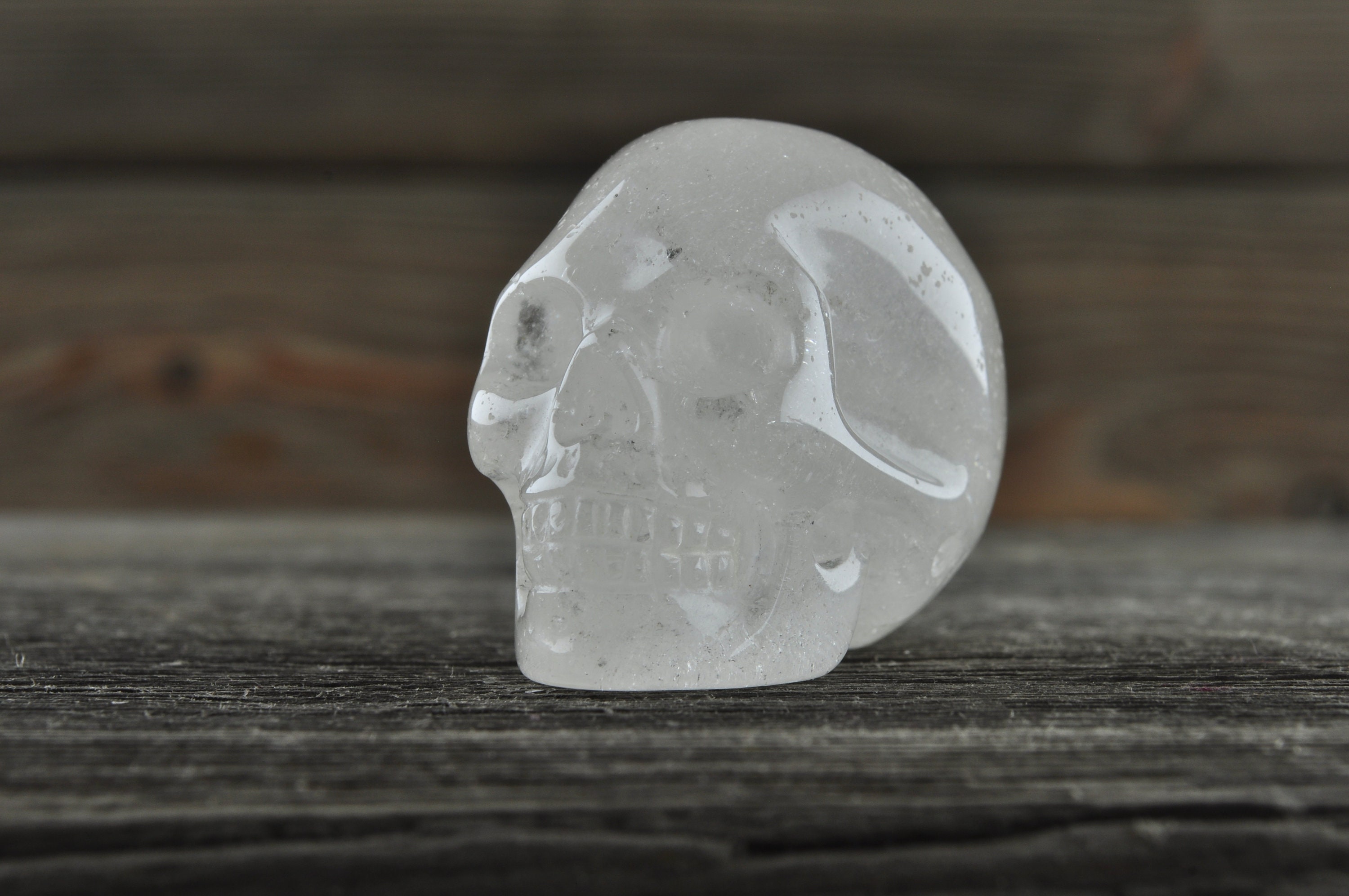 Natural Clear Quartz Crystal Skull, Mini