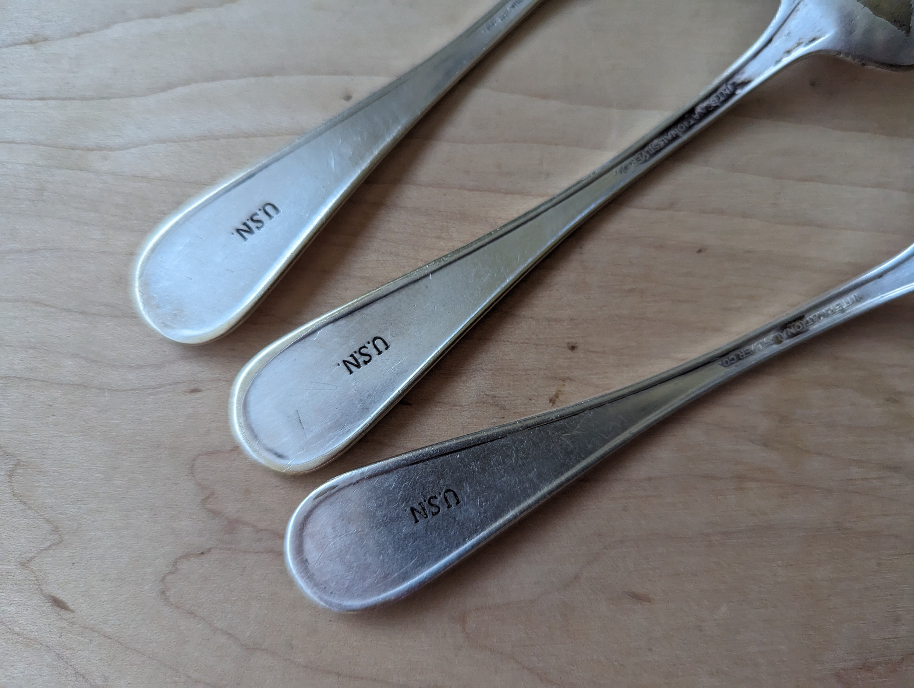 Vintage Collectible US Navy USN Teaspoon 6" by International Silver ...