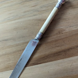 Unique Antique Mappin Bros Ivory-color Bakelite Handle Floral Etched ...