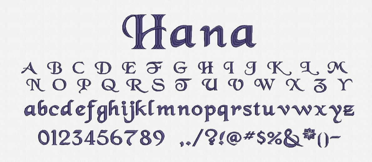 Hana Font Embroidery Design Now Come with .BX Ready Font | Etsy