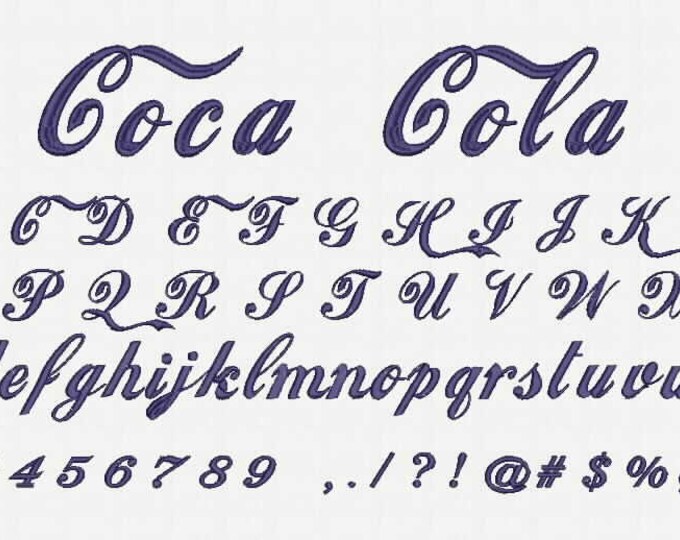 Coca Cola Embroidery Design Now Come With .BX Ready Font - Etsy