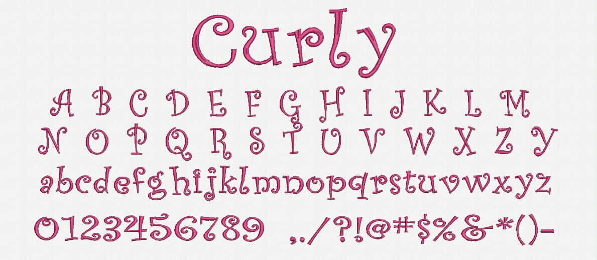 Curly Font A-Z and 0 9 Embroidery Design Now Come with .BX | Etsy