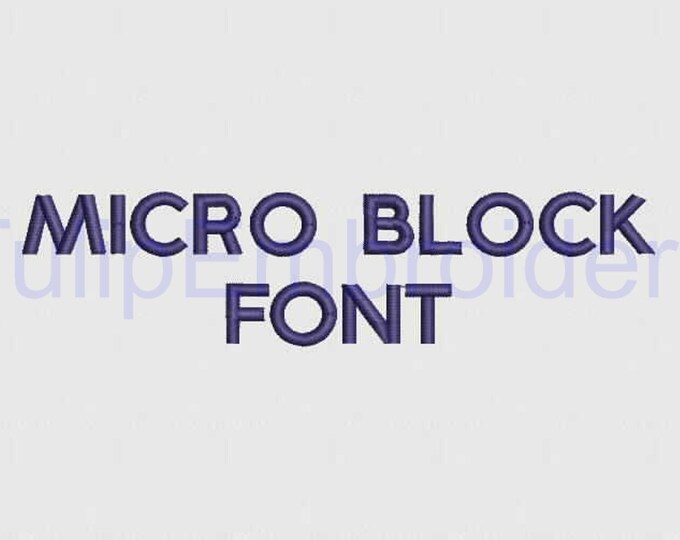 Micro Block Embroidery Font - Etsy