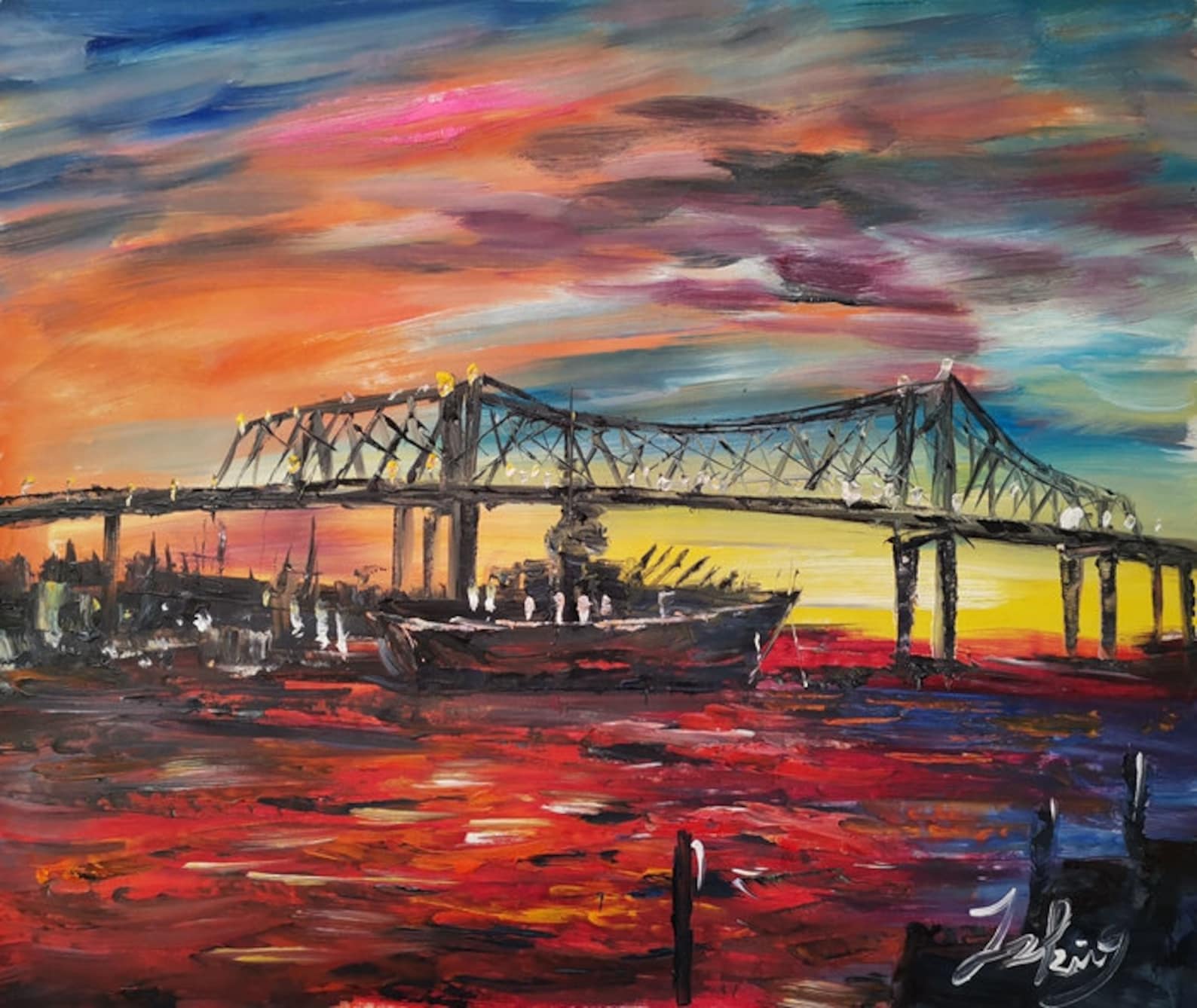 Charles Braga Bridge Battleship Cove Fall River - Etsy