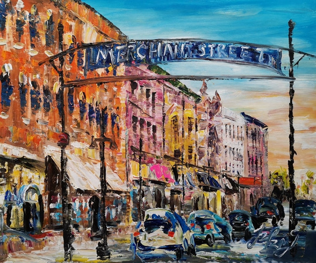 Merchant Street, Decatur Illinois-pen King-a2401-home Decor Holiday ...