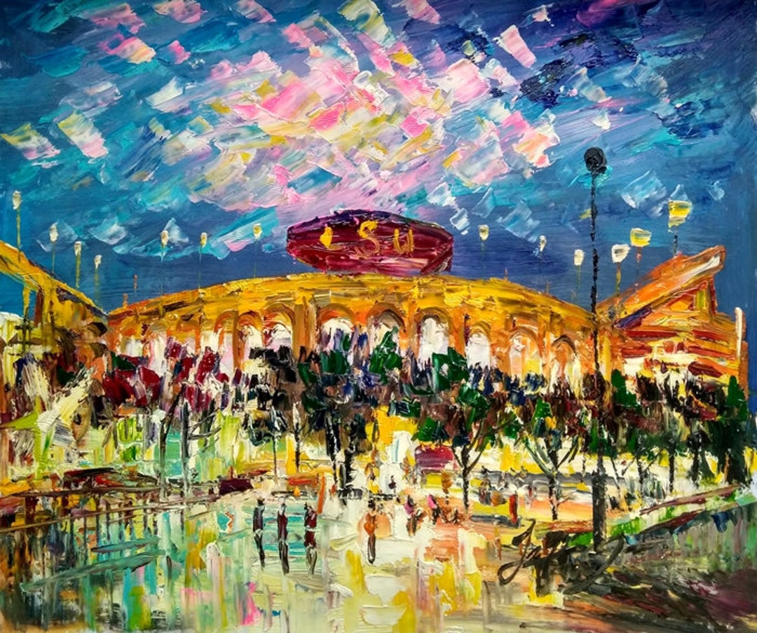 Rainy LSU Stadium-pen King-a1932-home Decor Holiday Artwork Texture ...