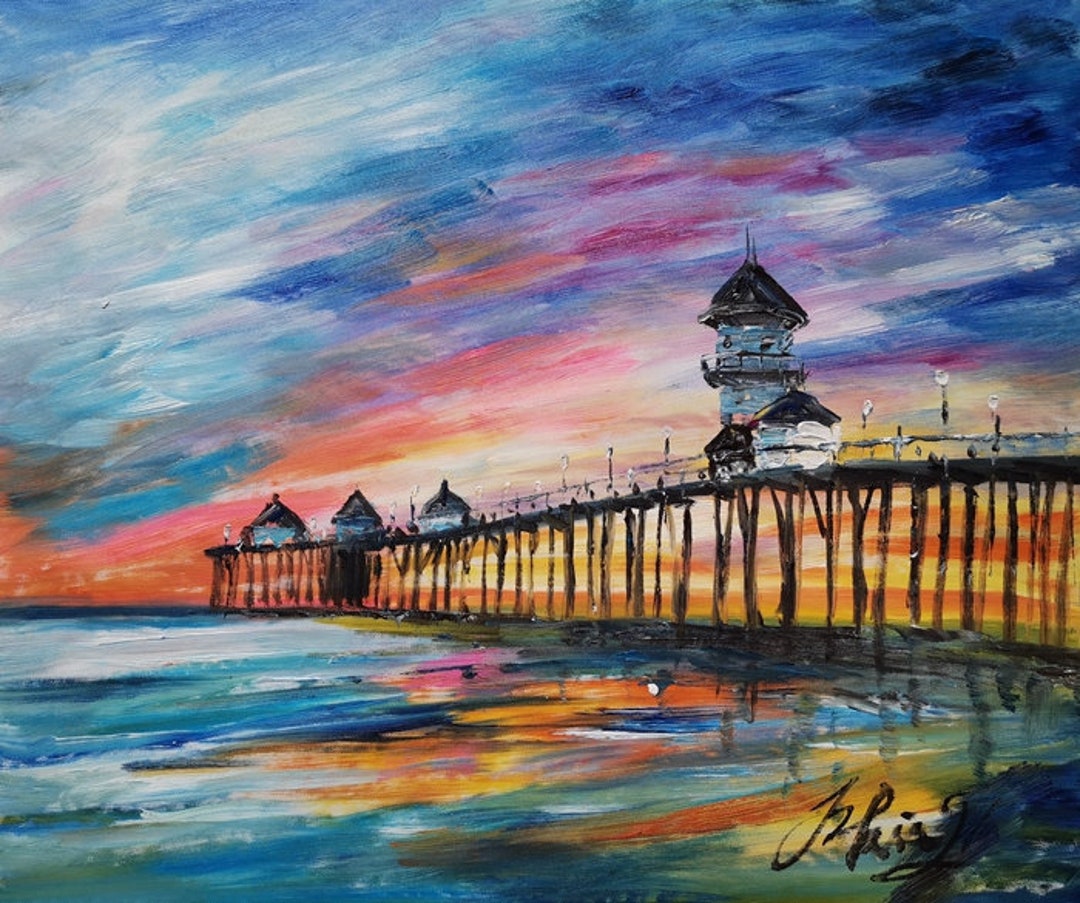 Huntington Beach Pier, California-pen King-a2695-home Decor Holiday ...