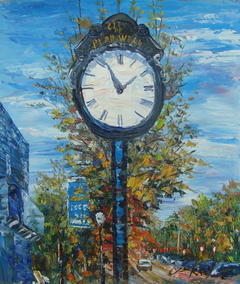 Plainwell Downtown Clock Mi-pen King-a392-home Decor Holiday - Etsy