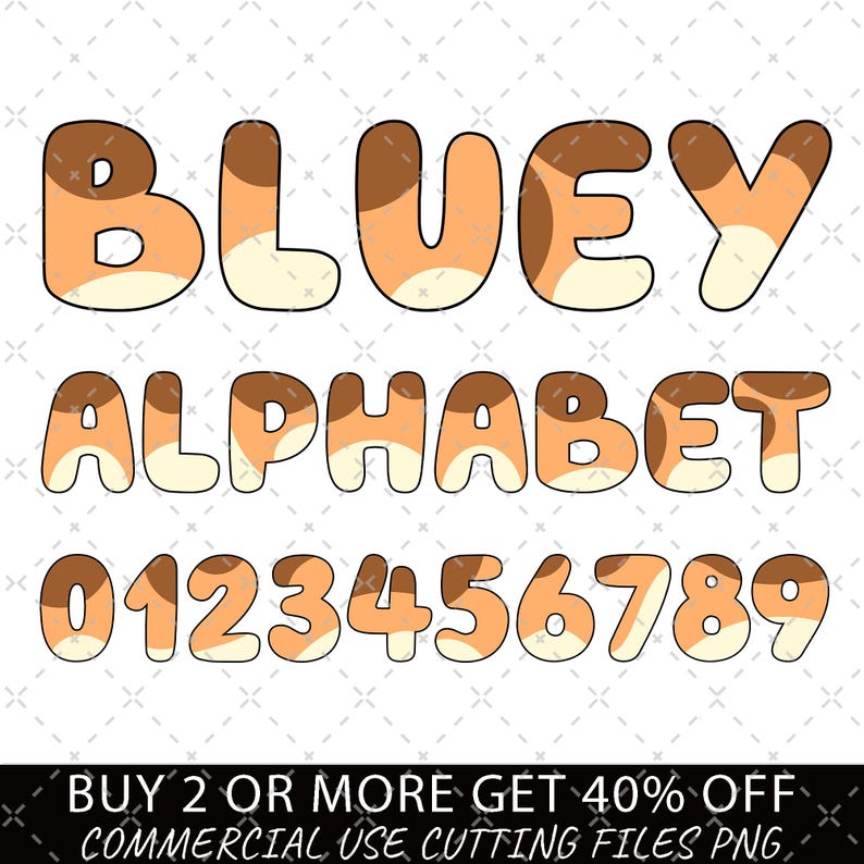 Bluey Alphabet Orange PNG, Bluey Family Png, Decal Files, Vinyl Sticker ...